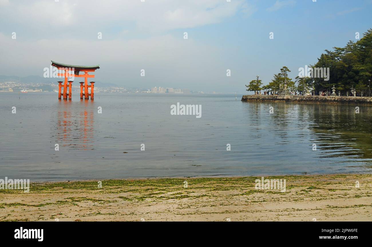 Torii gate at Miyajima island, Itsukushima, Hatsukaichi city, Hiroshima ...