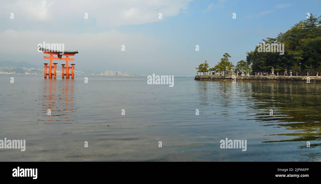 Torii gate at Miyajima island, Itsukushima, Hatsukaichi city, Hiroshima ...