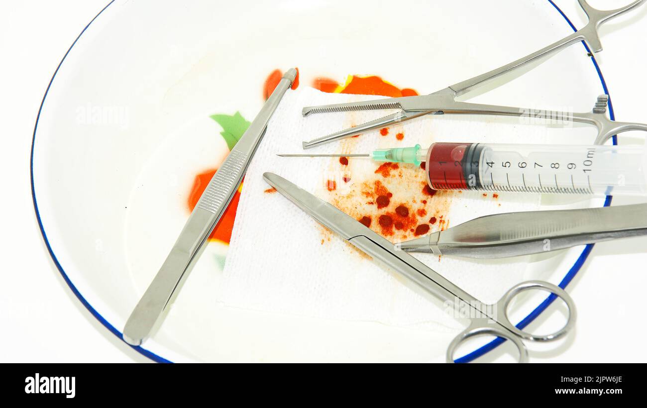 Surgical medical material on white background Stock Photo - Alamy