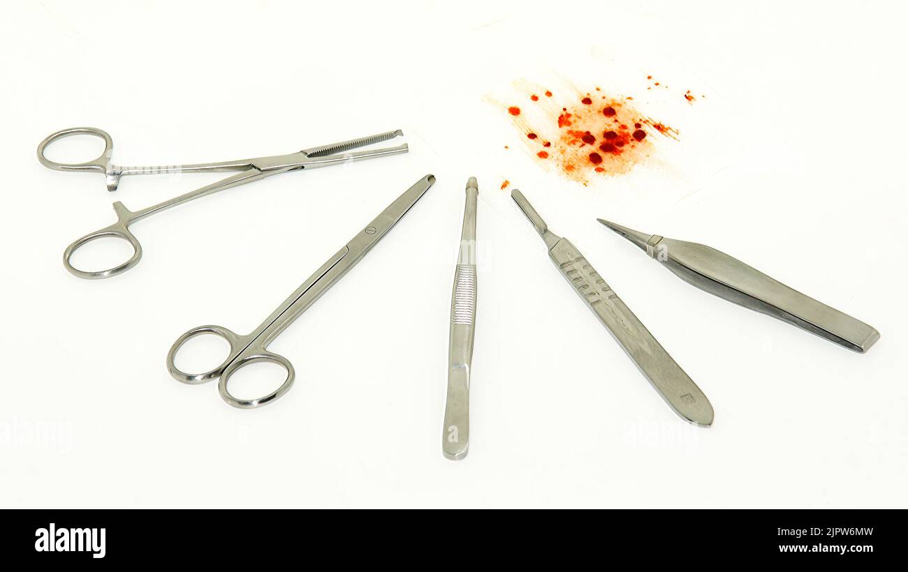 Surgical medical material on white background Stock Photo - Alamy