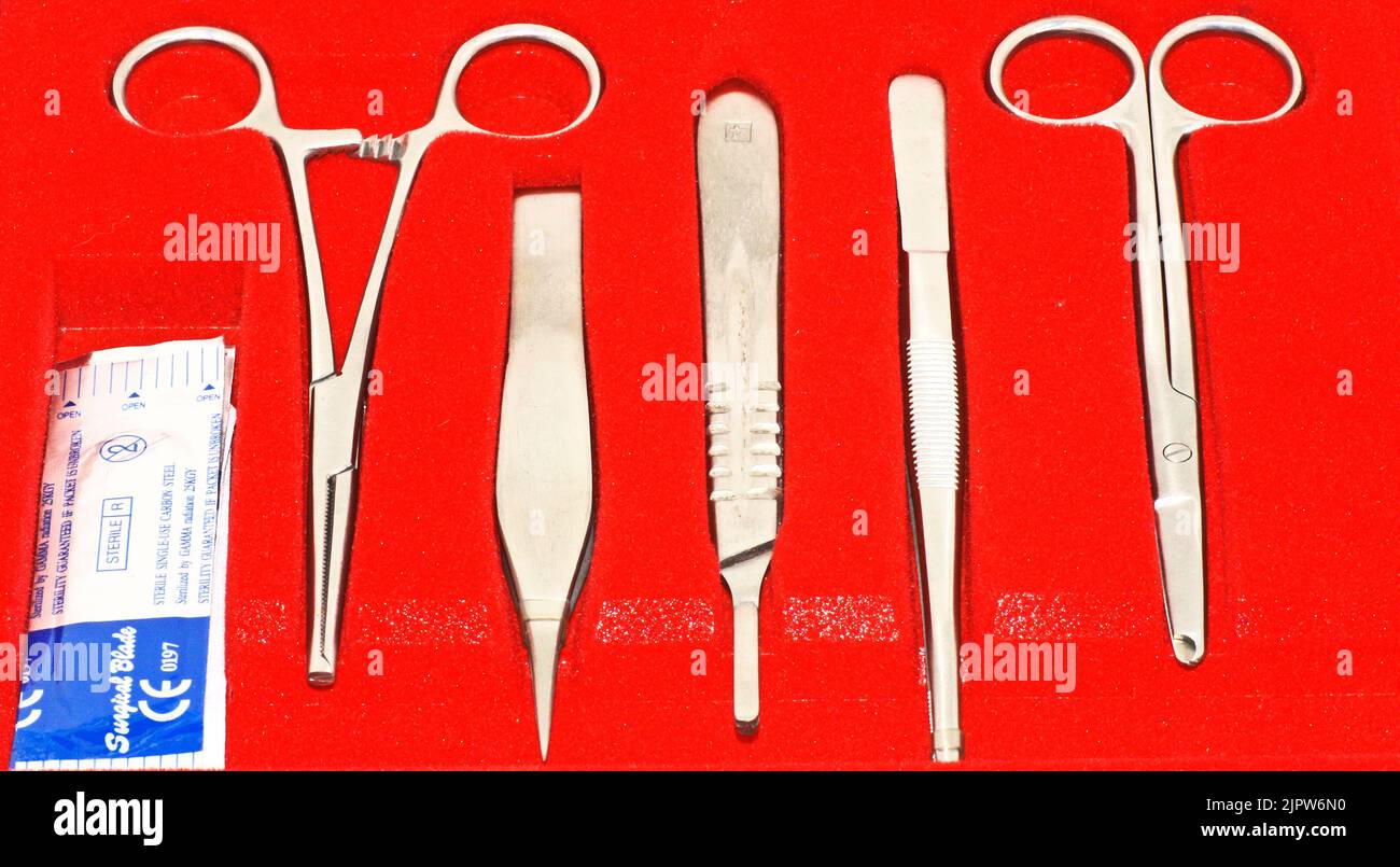 Surgical medical material on white background Stock Photo - Alamy