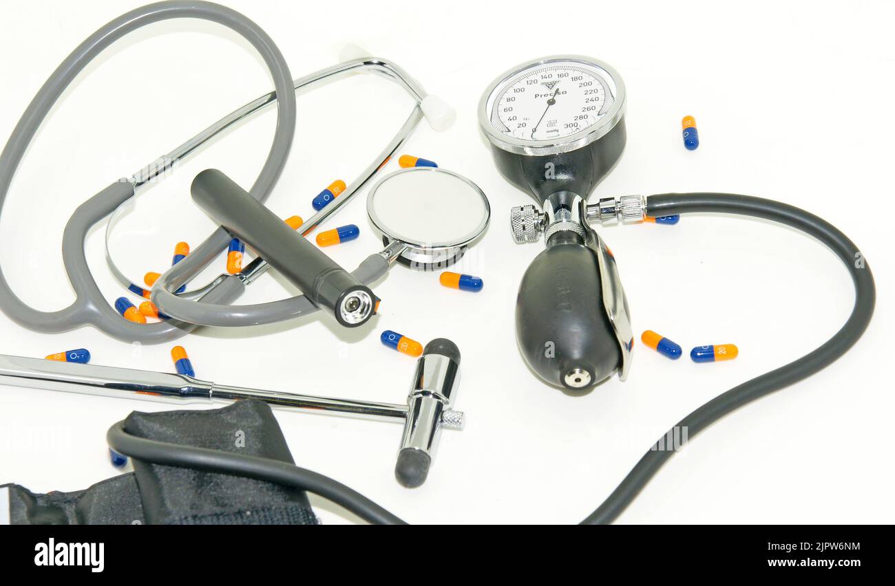 Surgical medical material on white background Stock Photo - Alamy