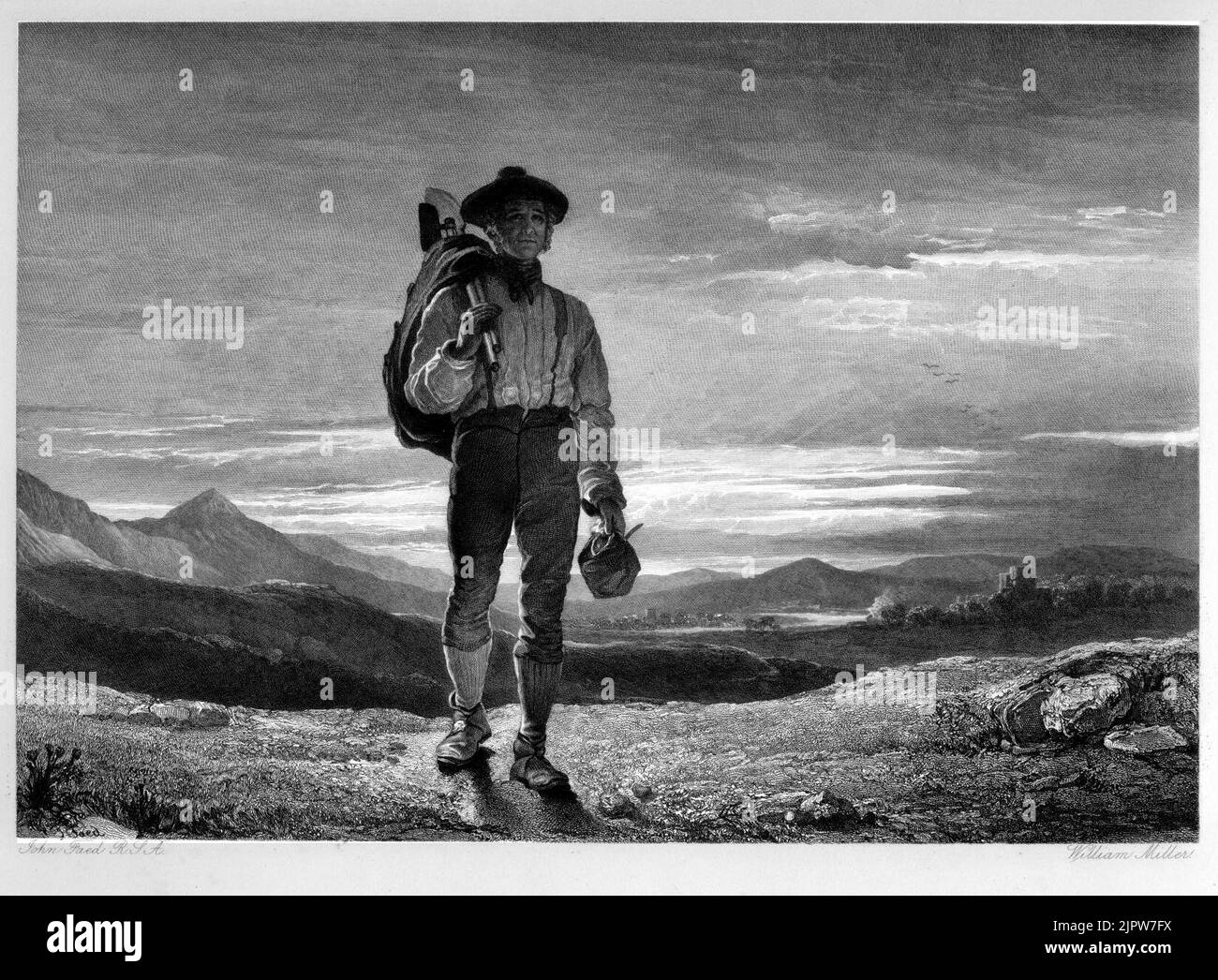 The toil-worn cottar....engraving by William Miller after Faed Stock ...