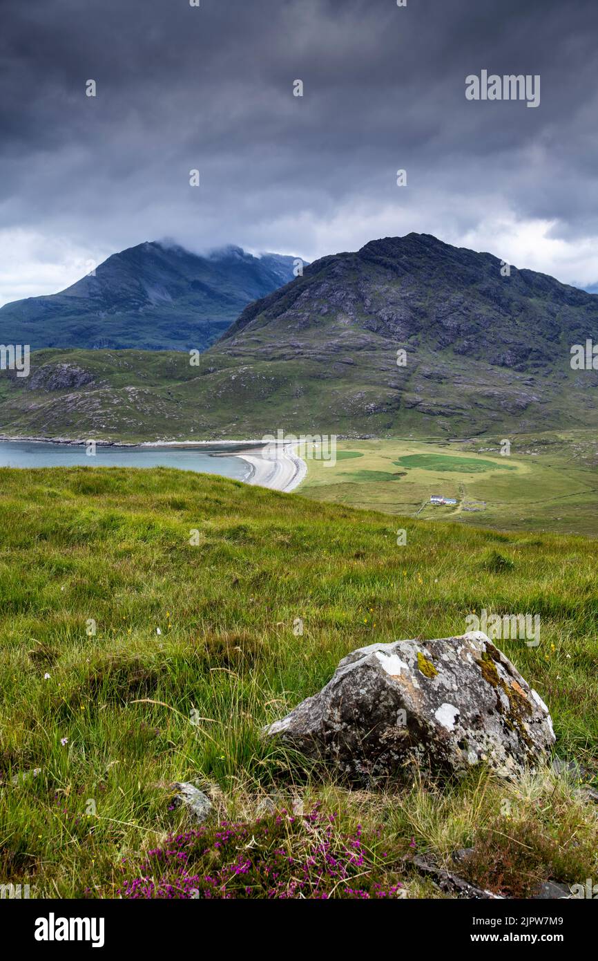 View of Camasunary Bay and the Cuillin mountain range on the Isle of ...