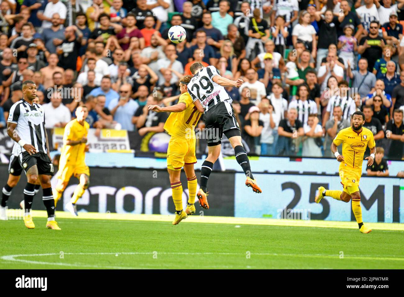 August 20, 2022, Udine, Italy: Header of Udinese's Jaka Bijol (C-R ...