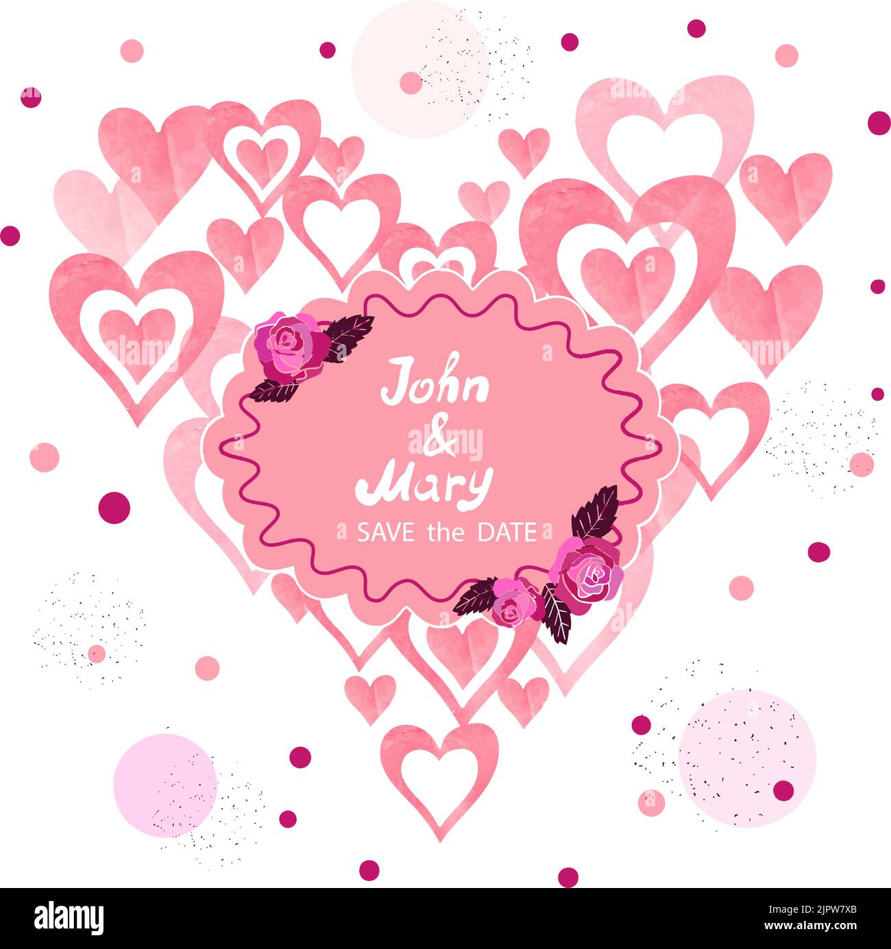 Wedding invitation template watercolor Cut Out Stock Images & Pictures ...