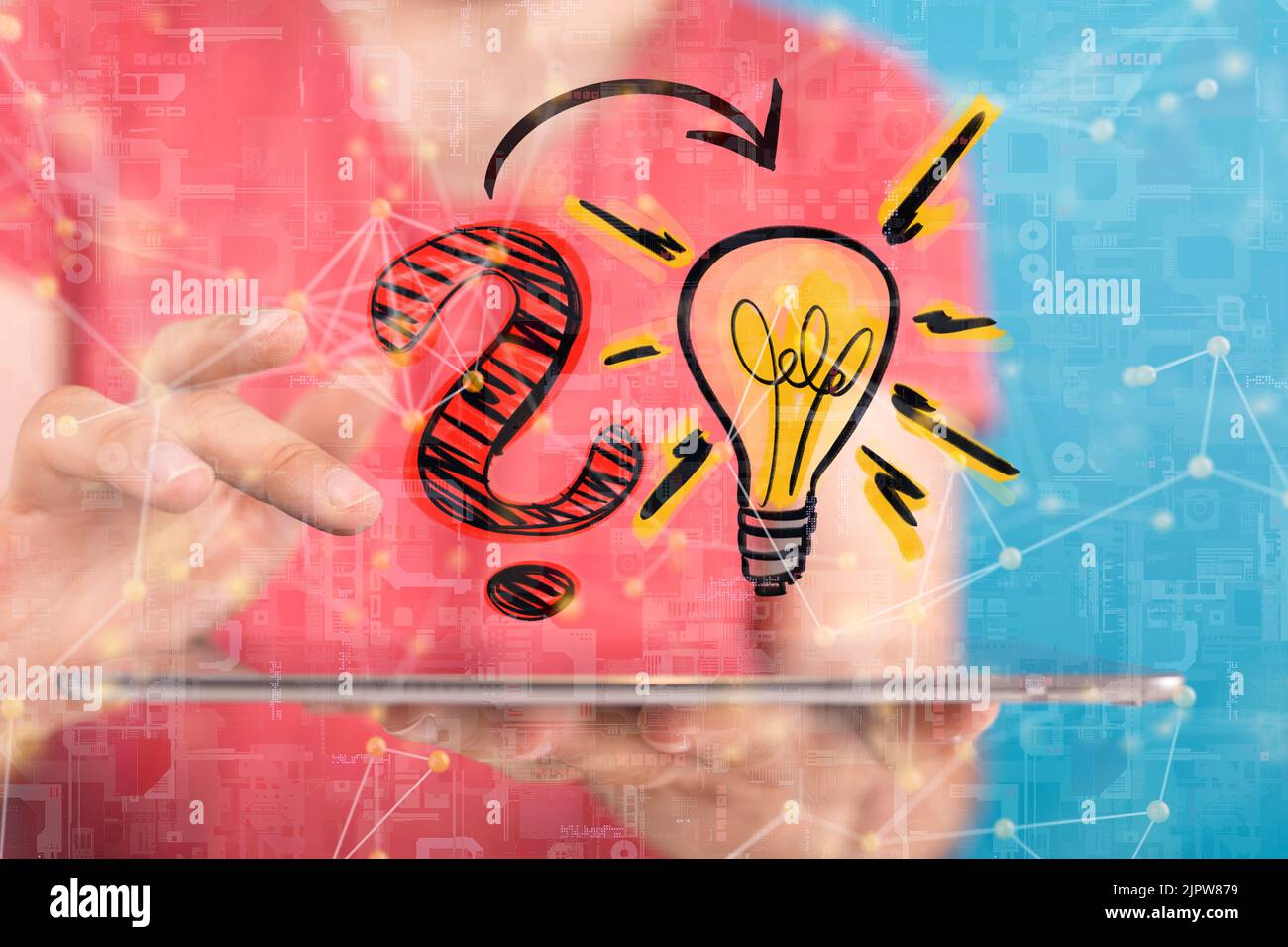 A floating 3d digital illustration of a light bulb surrounded by ...