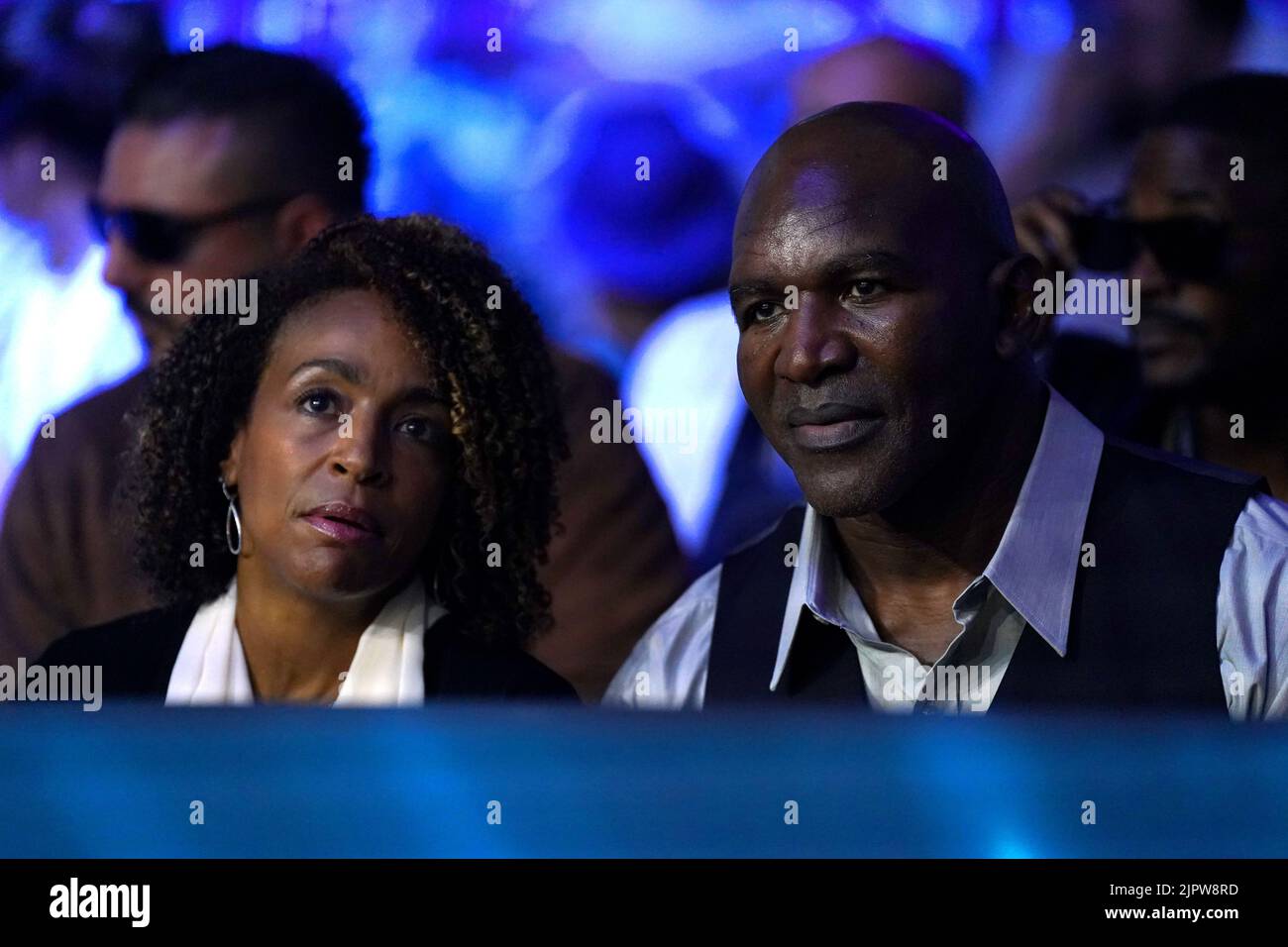 Evander Holyfield (right) at the King Abdullah Sport City Stadium in ...