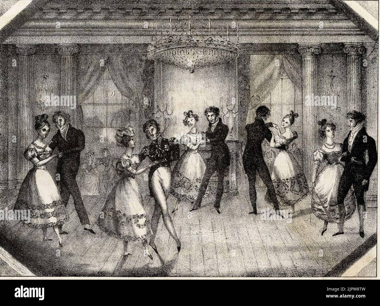 The Tricolored Quadrille Ball, New York City 1830 Stock Photo - Alamy