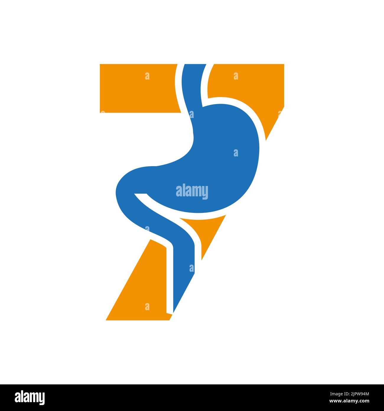 Letter 7 Minimal Stomach Logo Design for Medical and Healthcare Symbol ...