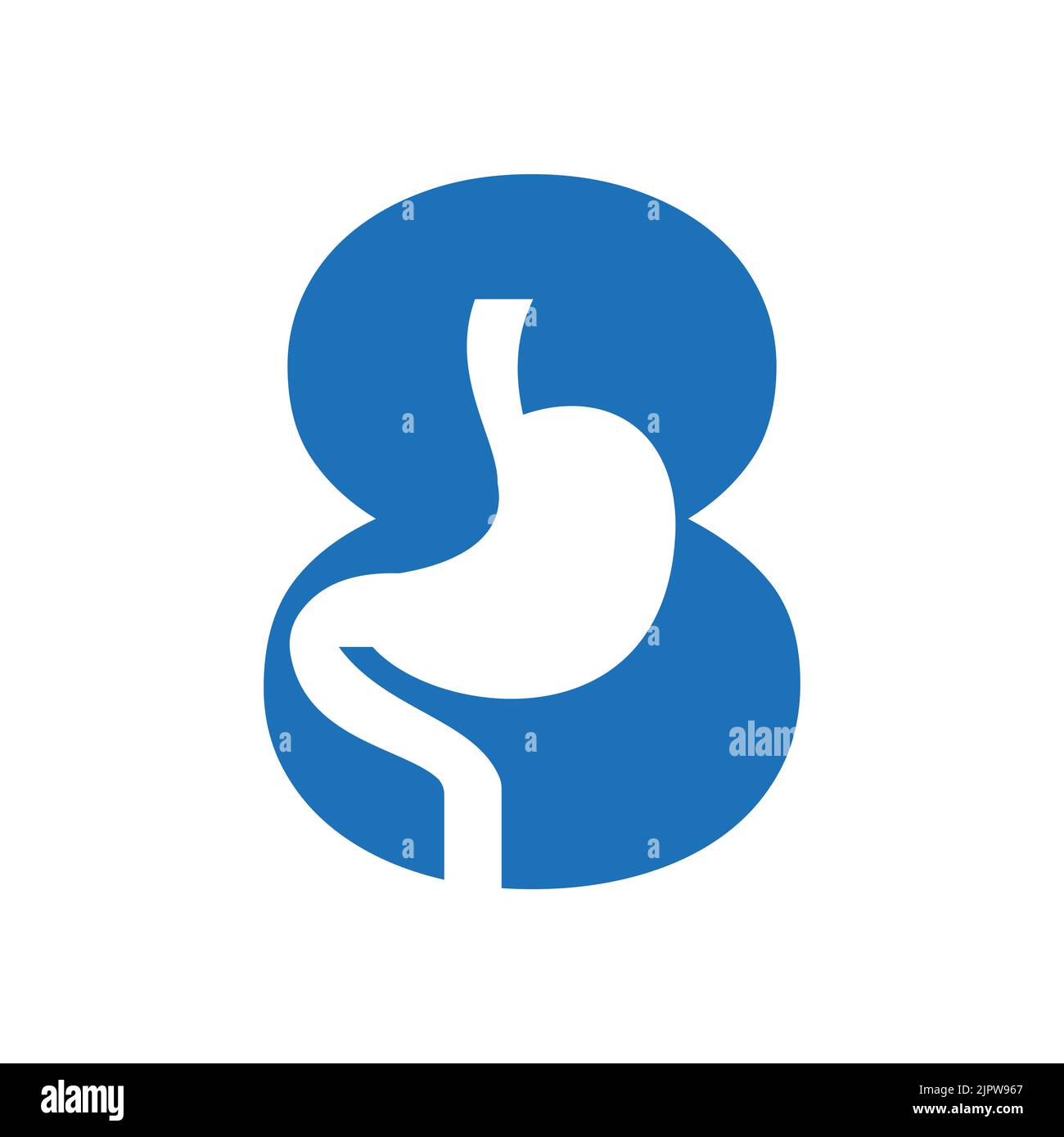 Letter 8 Minimal Stomach Logo Design for Medical and Healthcare Symbol ...