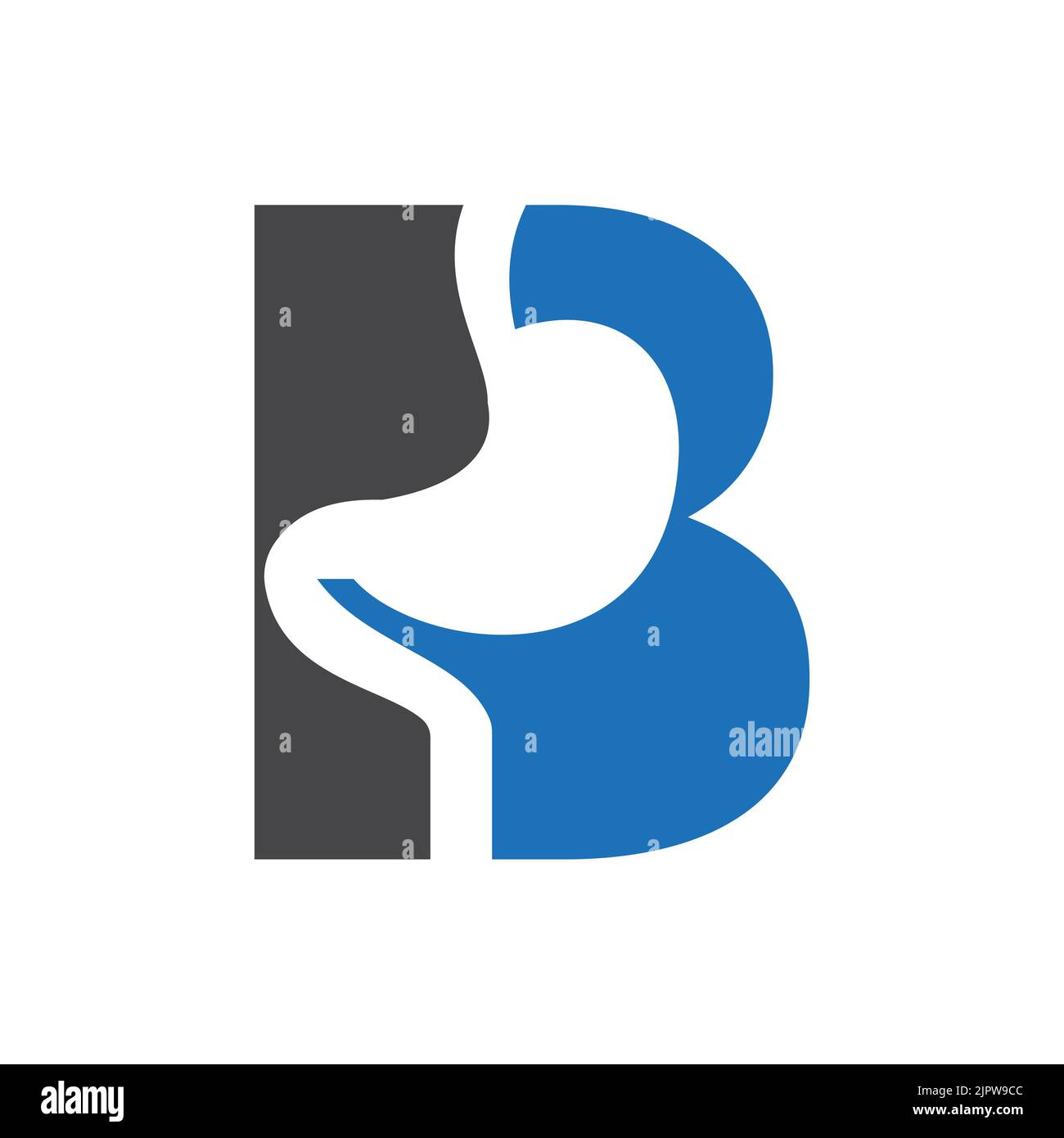 Letter B Minimal Stomach Logo Design for Medical and Healthcare Symbol ...