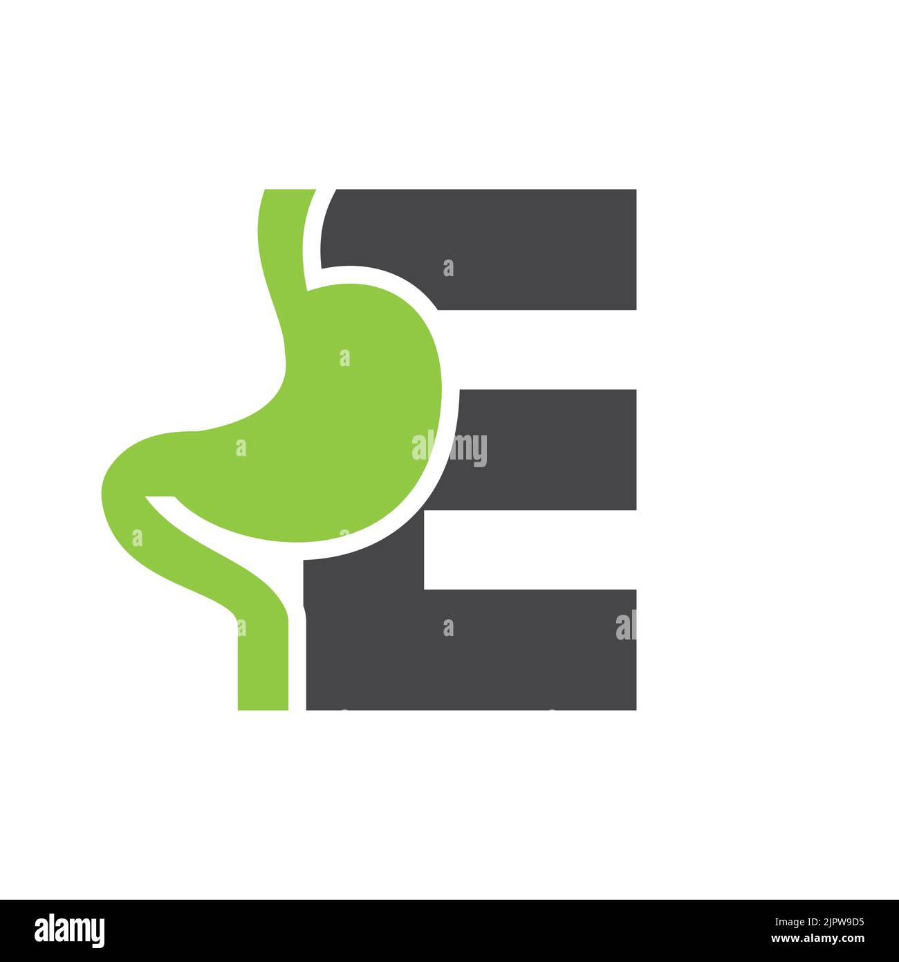 Letter E Minimal Stomach Logo Design for Medical and Healthcare Symbol ...