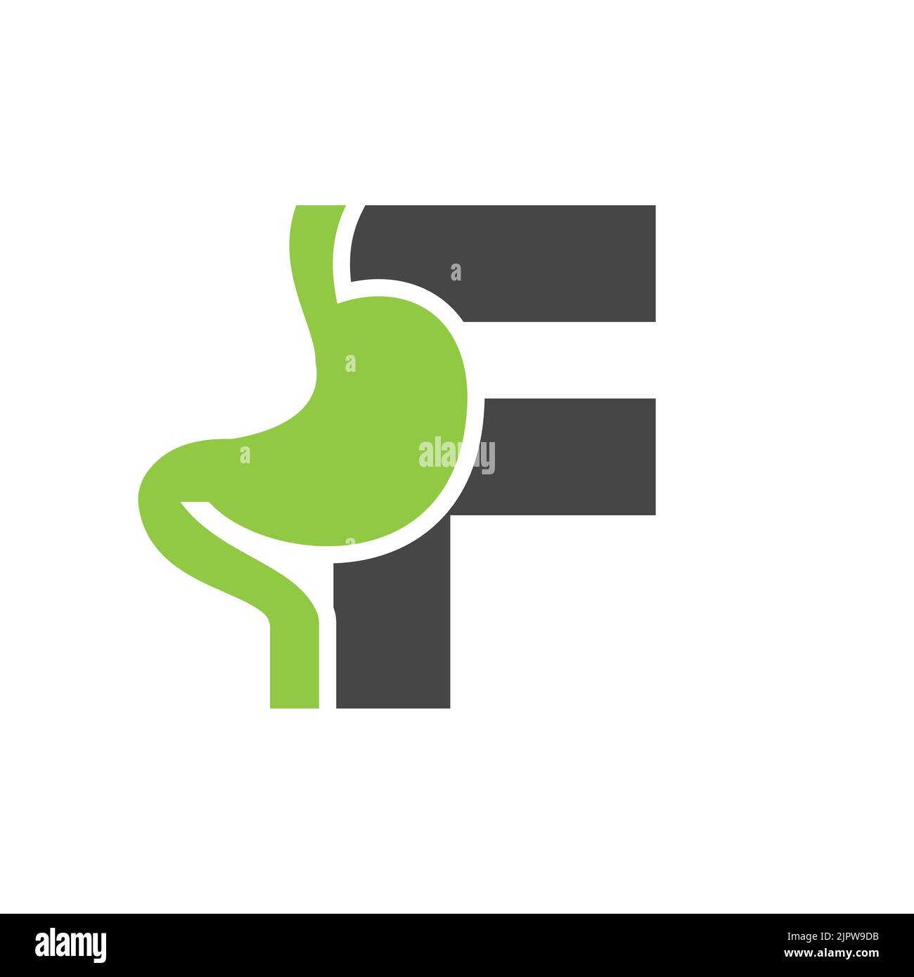 Letter F Minimal Stomach Logo Design for Medical and Healthcare Symbol ...