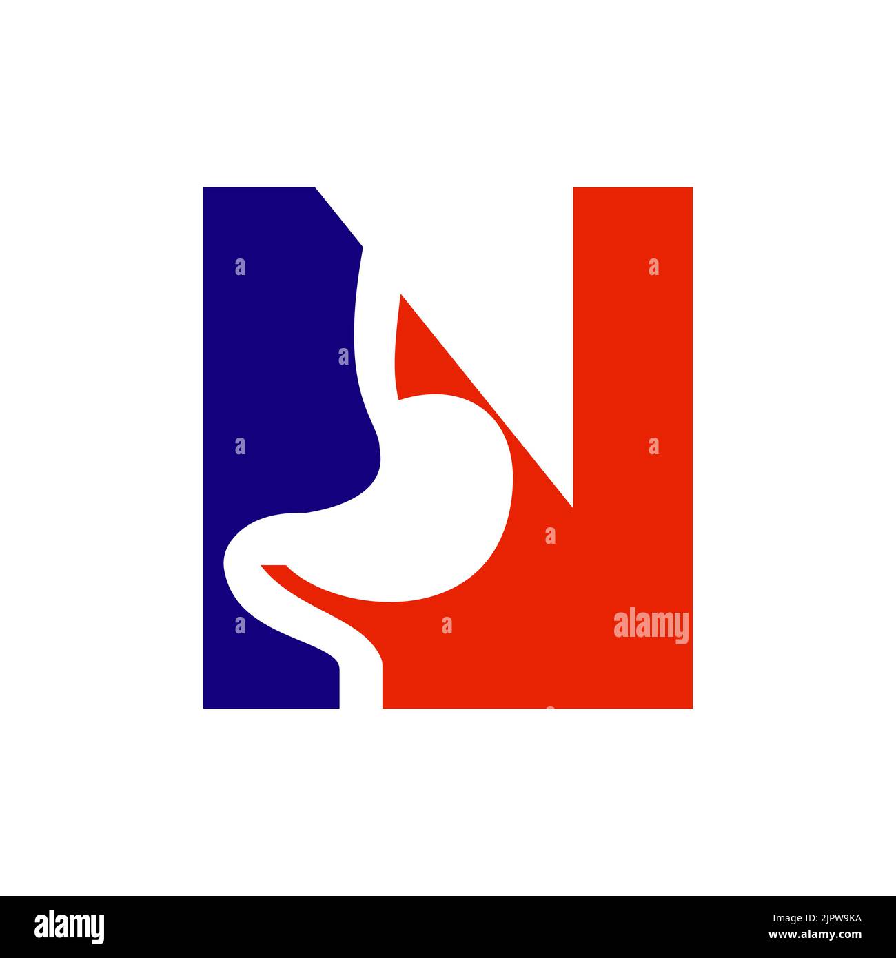 Letter N Minimal Stomach Logo Design for Medical and Healthcare Symbol ...