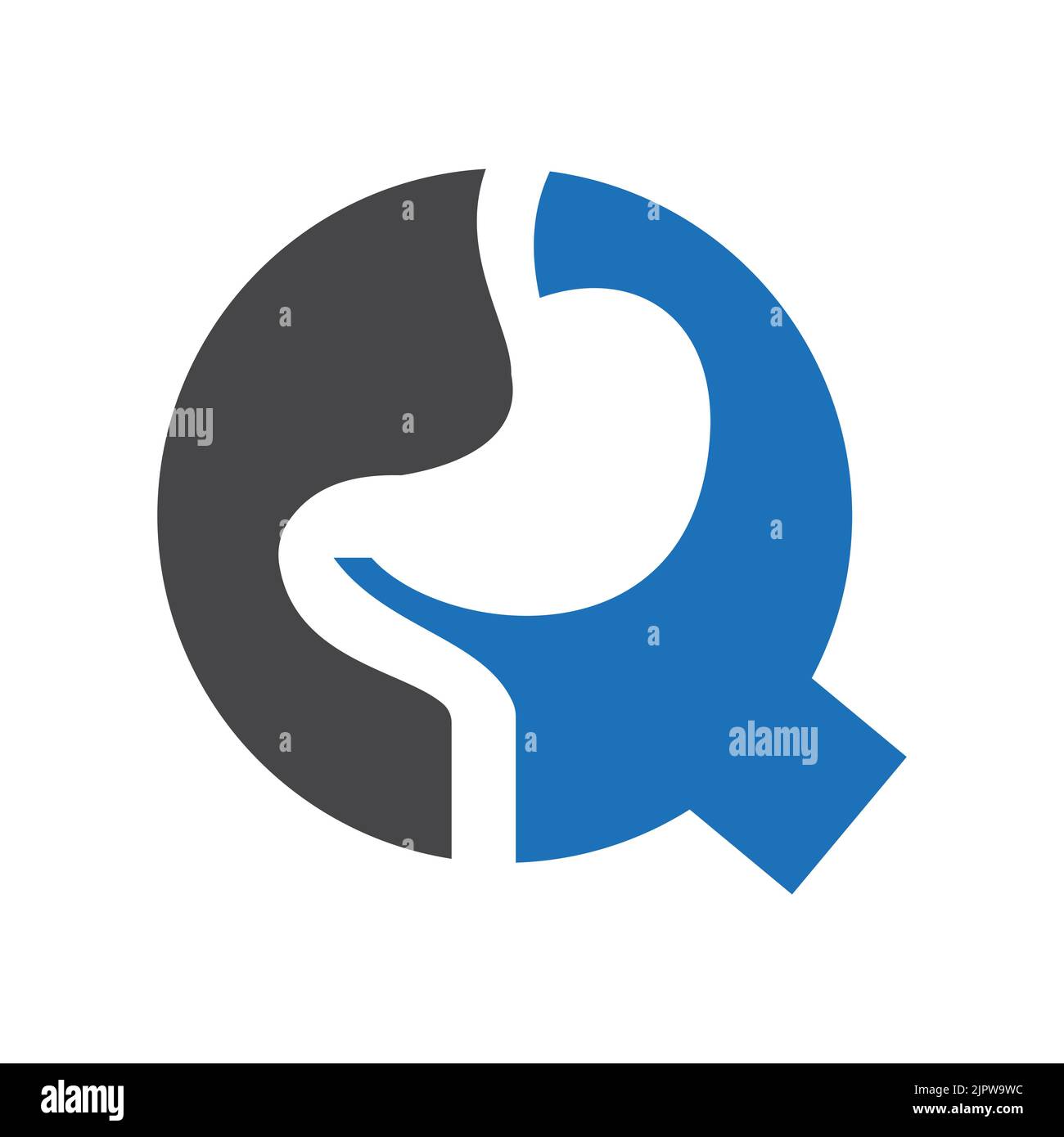 Letter Q Minimal Stomach Logo Design for Medical and Healthcare Symbol ...