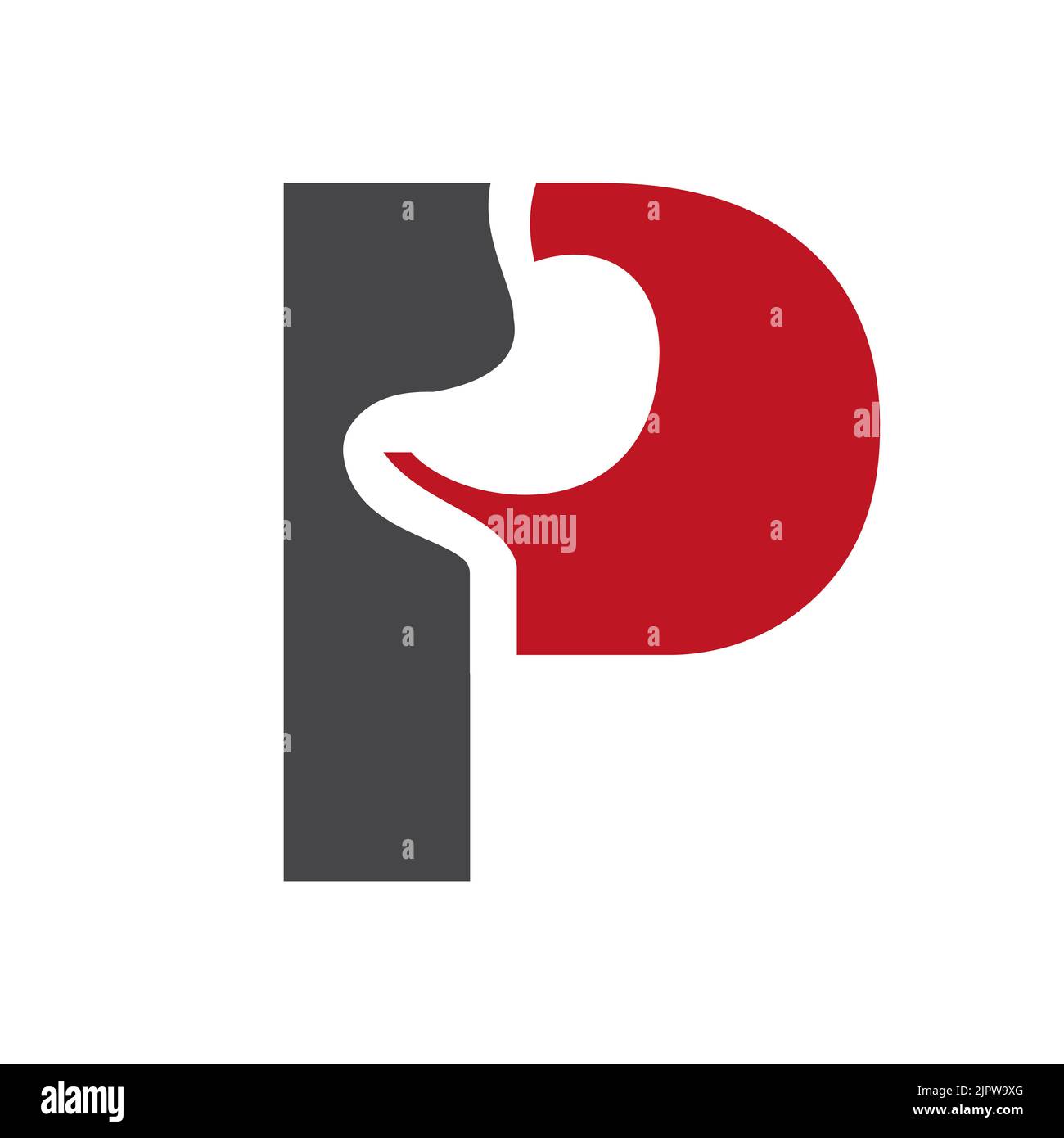Letter P Minimal Stomach Logo Design for Medical and Healthcare Symbol ...