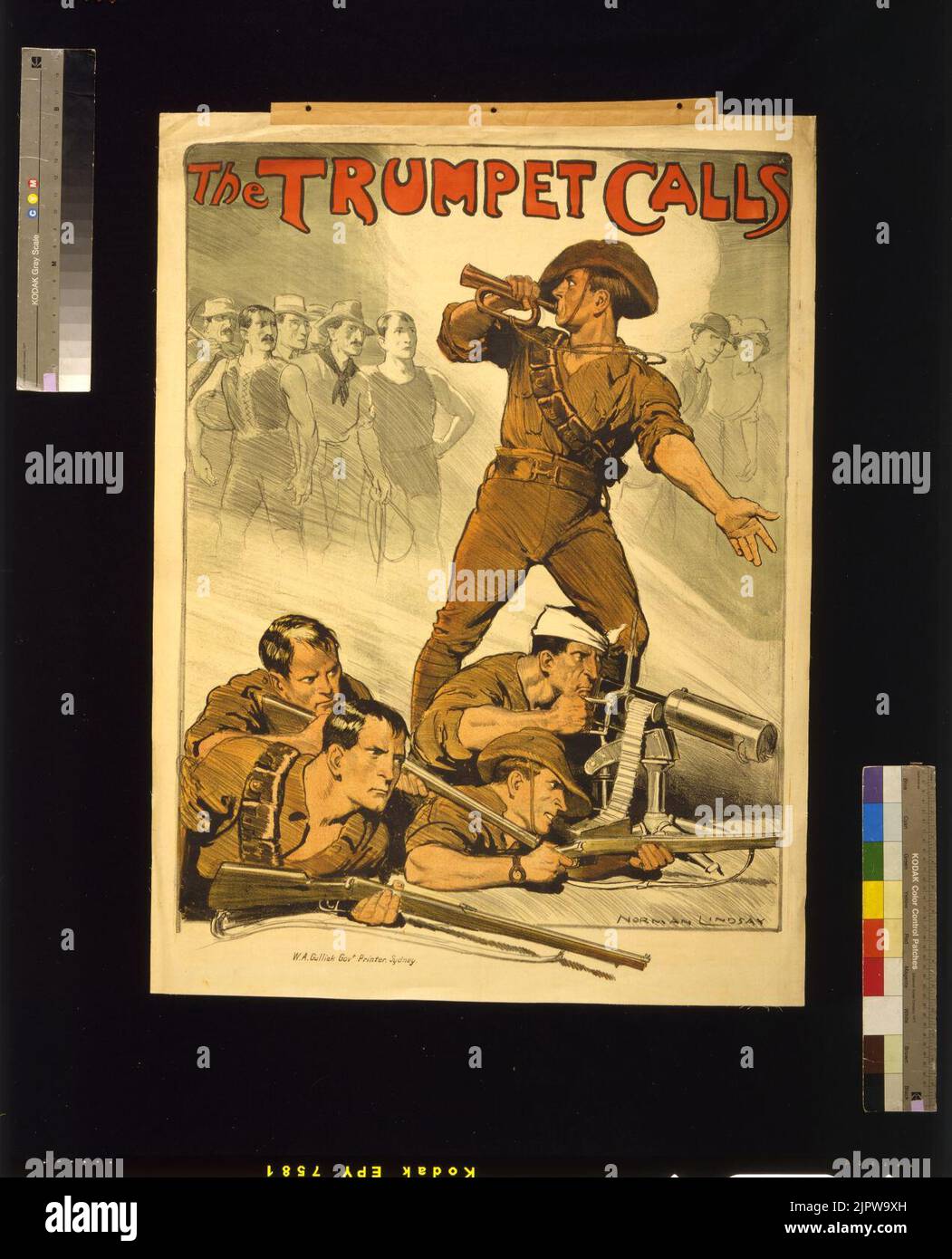 The trumpet calls - Norman Lindsay Stock Photo - Alamy