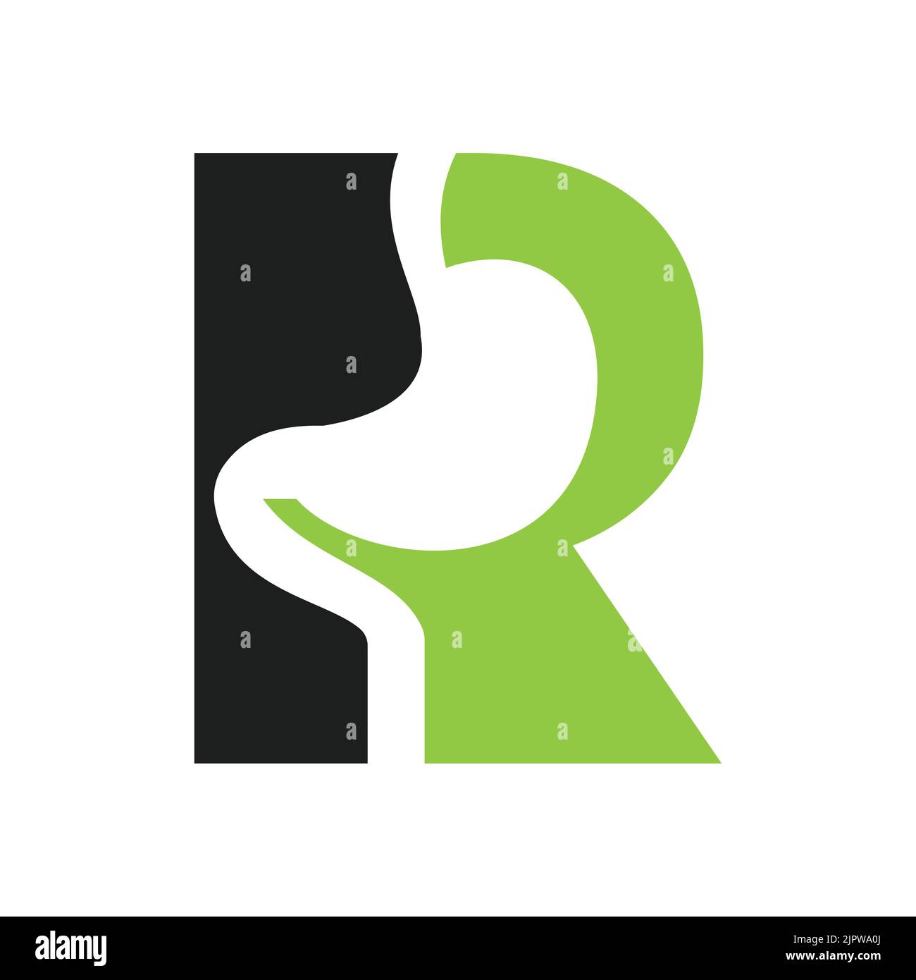 Letter R Minimal Stomach Logo Design for Medical and Healthcare Symbol ...