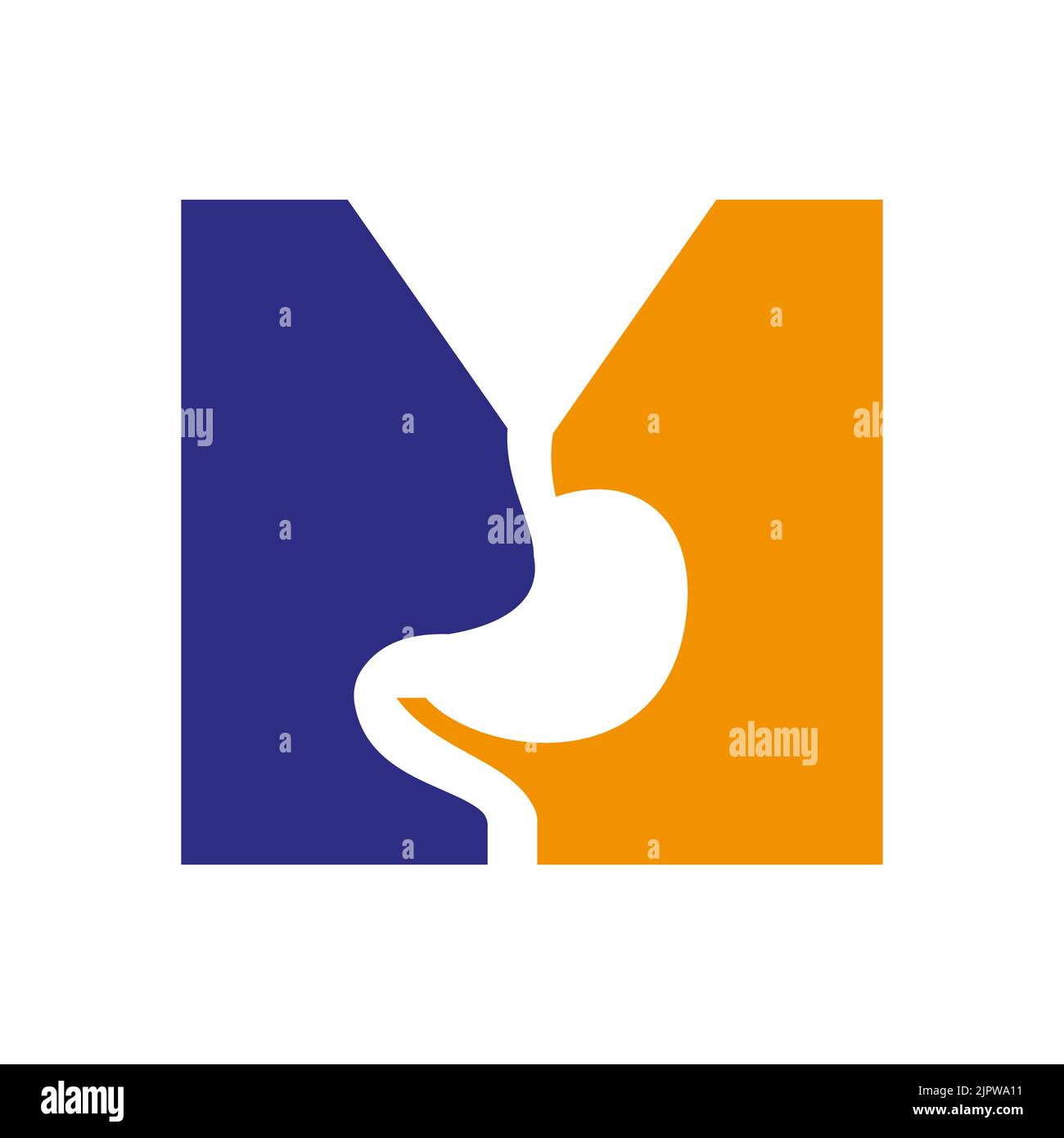 Letter M Minimal Stomach Logo Design for Medical and Healthcare Symbol ...
