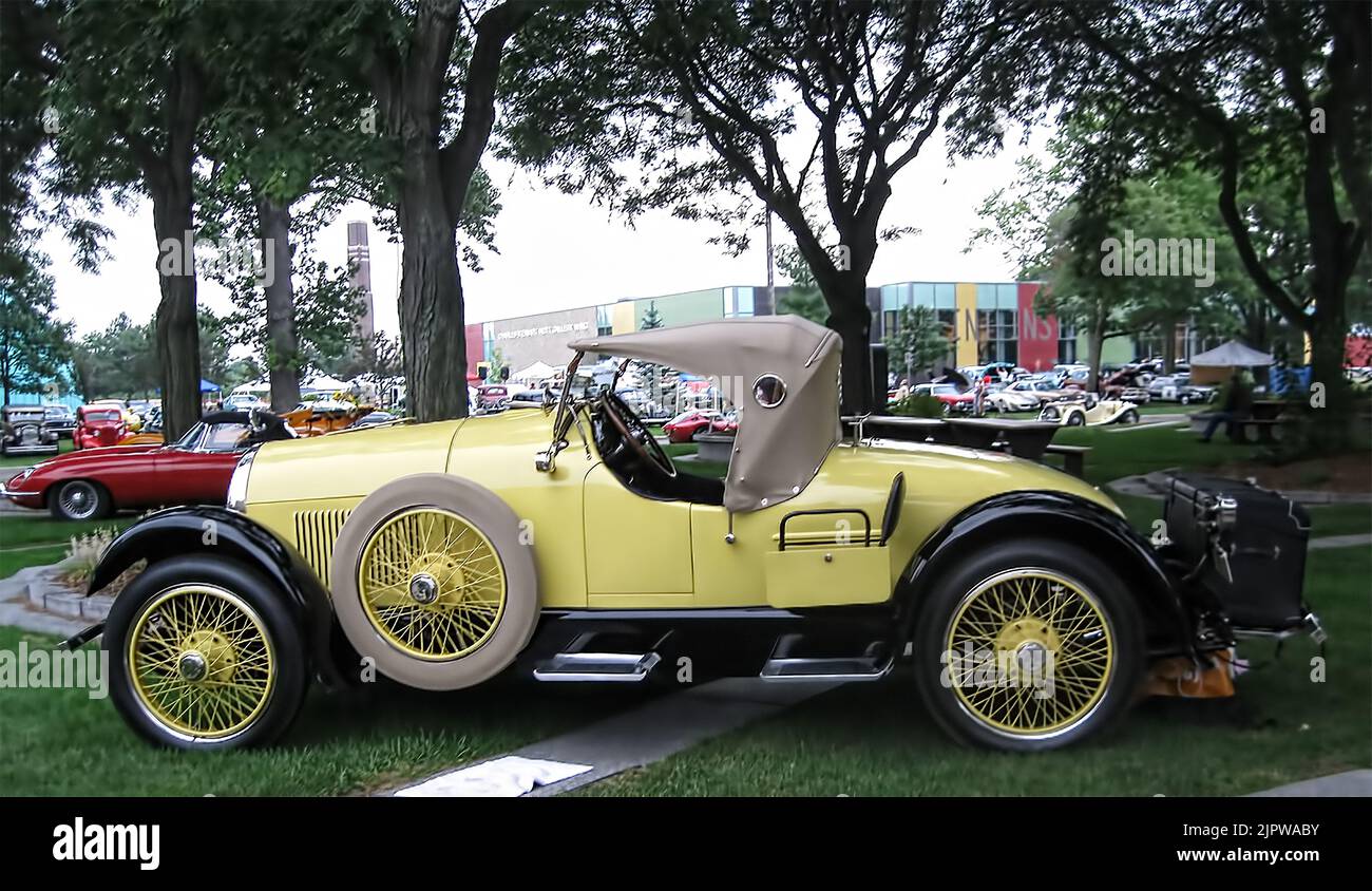 A yellow Kissel Gold Bug during Back to the Bricks American classic car ...