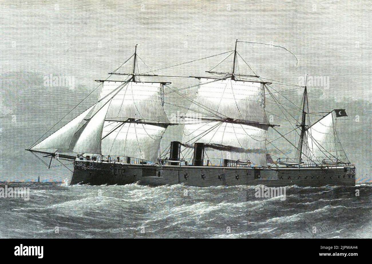 The Turkish ironclad frigate Hamidieh (formerly named the Memdouhiyeh ...