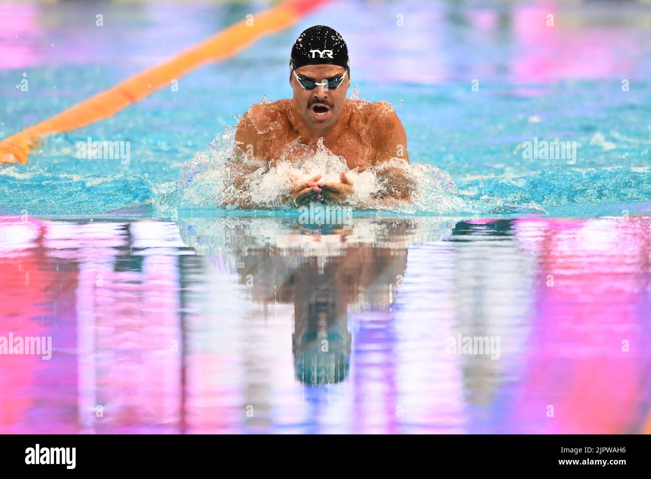 Michael Andrew of the United States Swimming Team competes in the Men's ...