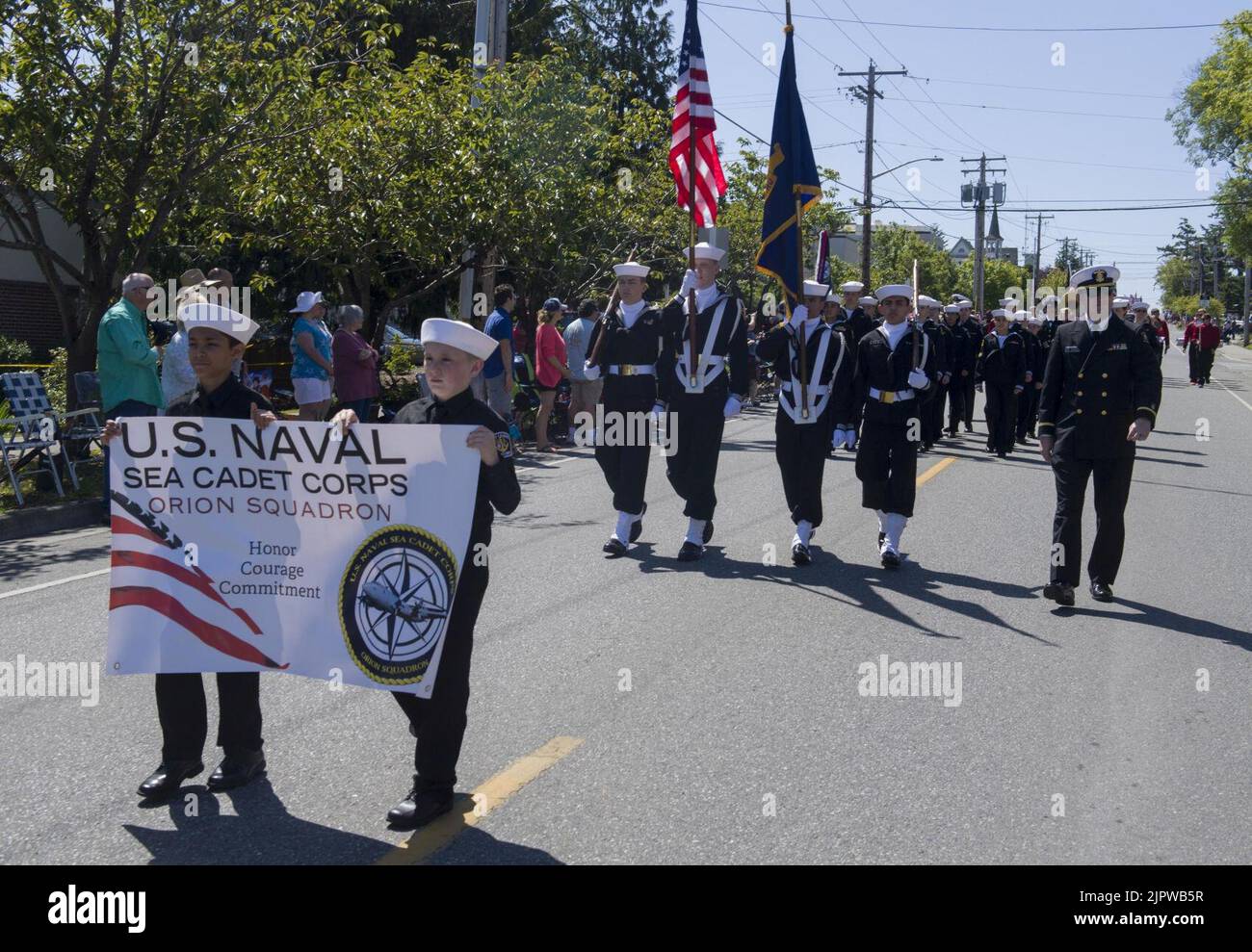 The U.S. Naval Sea Cadet Corps - ORION Squadron marches in ranks during ...