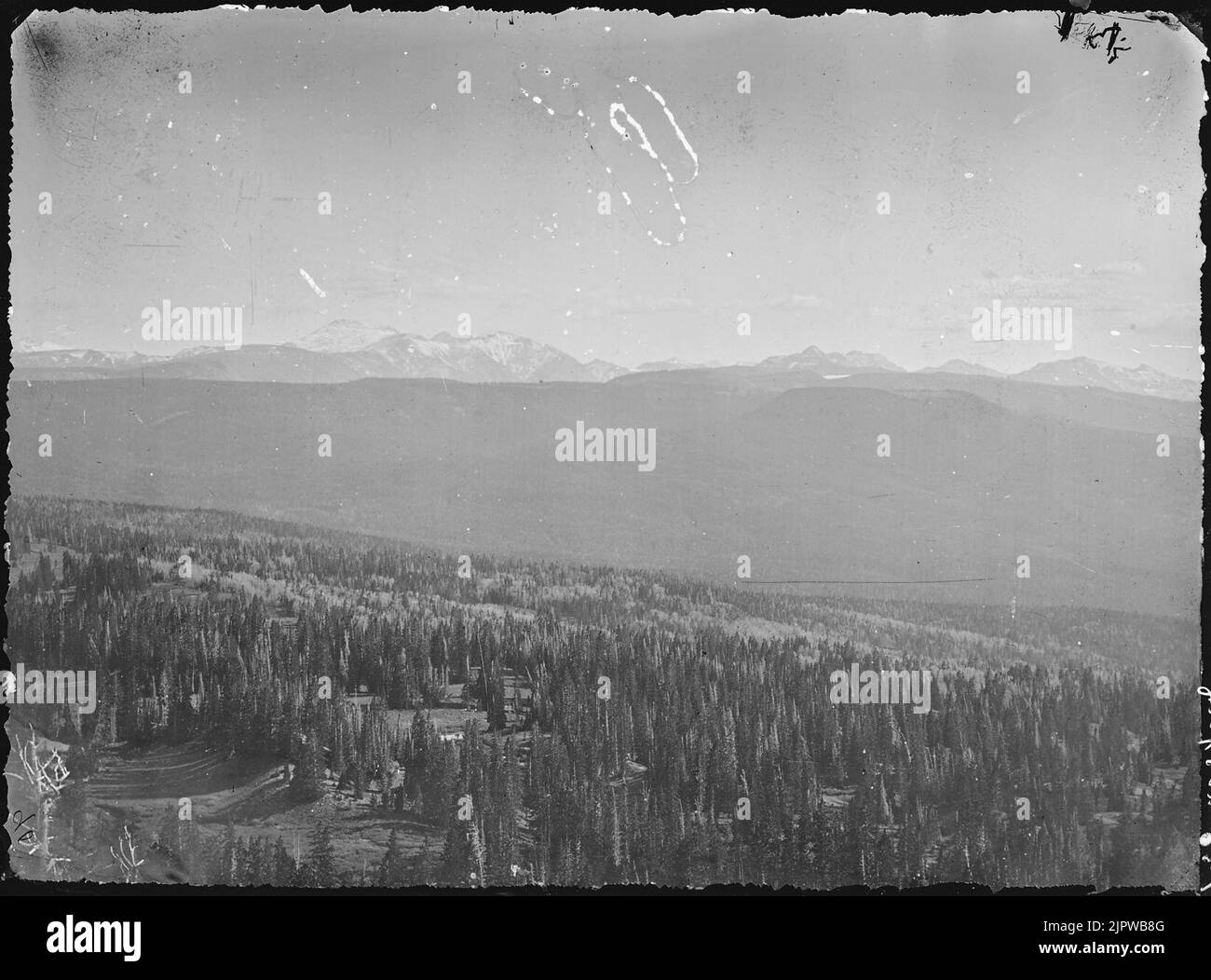 The Uinta Mountains. A distant view from the foothills bordering the ...