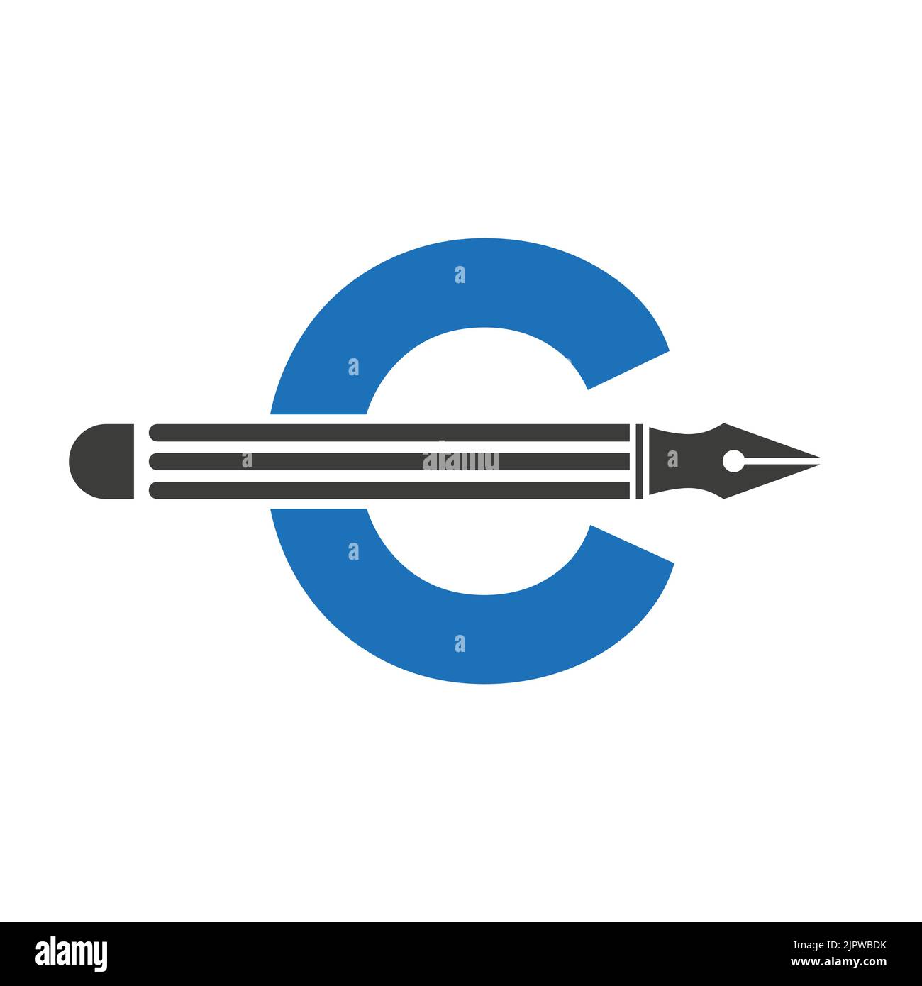 Letter C with Pencil Logo Design Concept for Art Designer Logotype ...