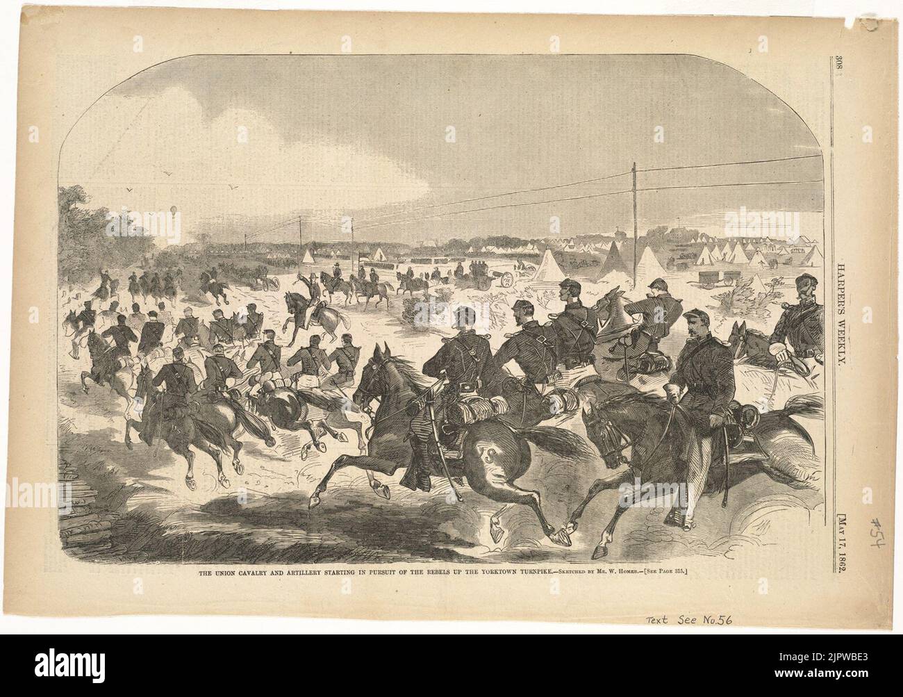 The Union cavalry and the artillery starting in pursuit of the rebels ...