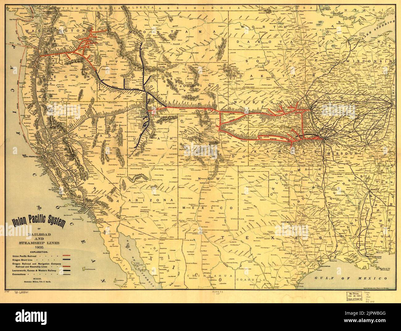 The Union Pacific system of railroad and steamship lines, 1900 Stock ...