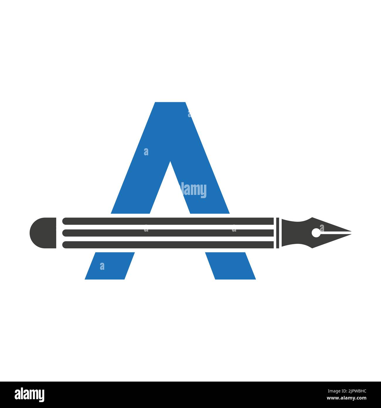 Letter A with Pencil Logo Design Concept for Art Designer Logotype ...