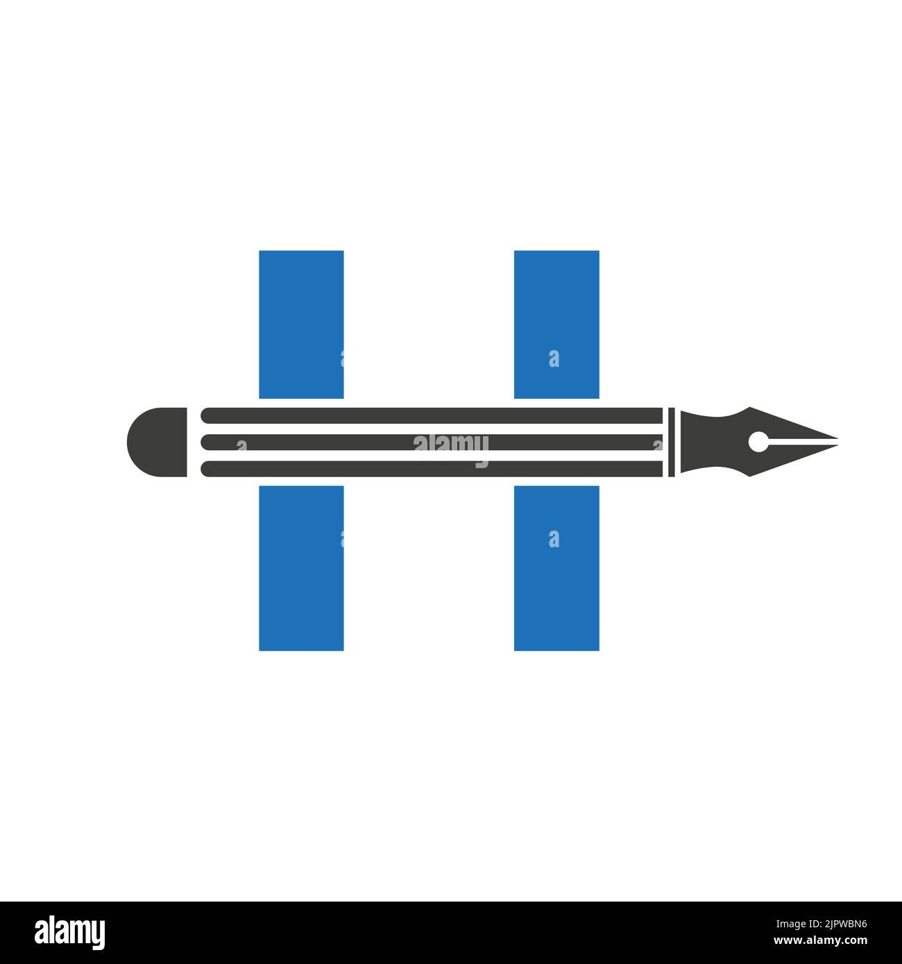 Letter H with Pencil Logo Design Concept for Art Designer Logotype ...