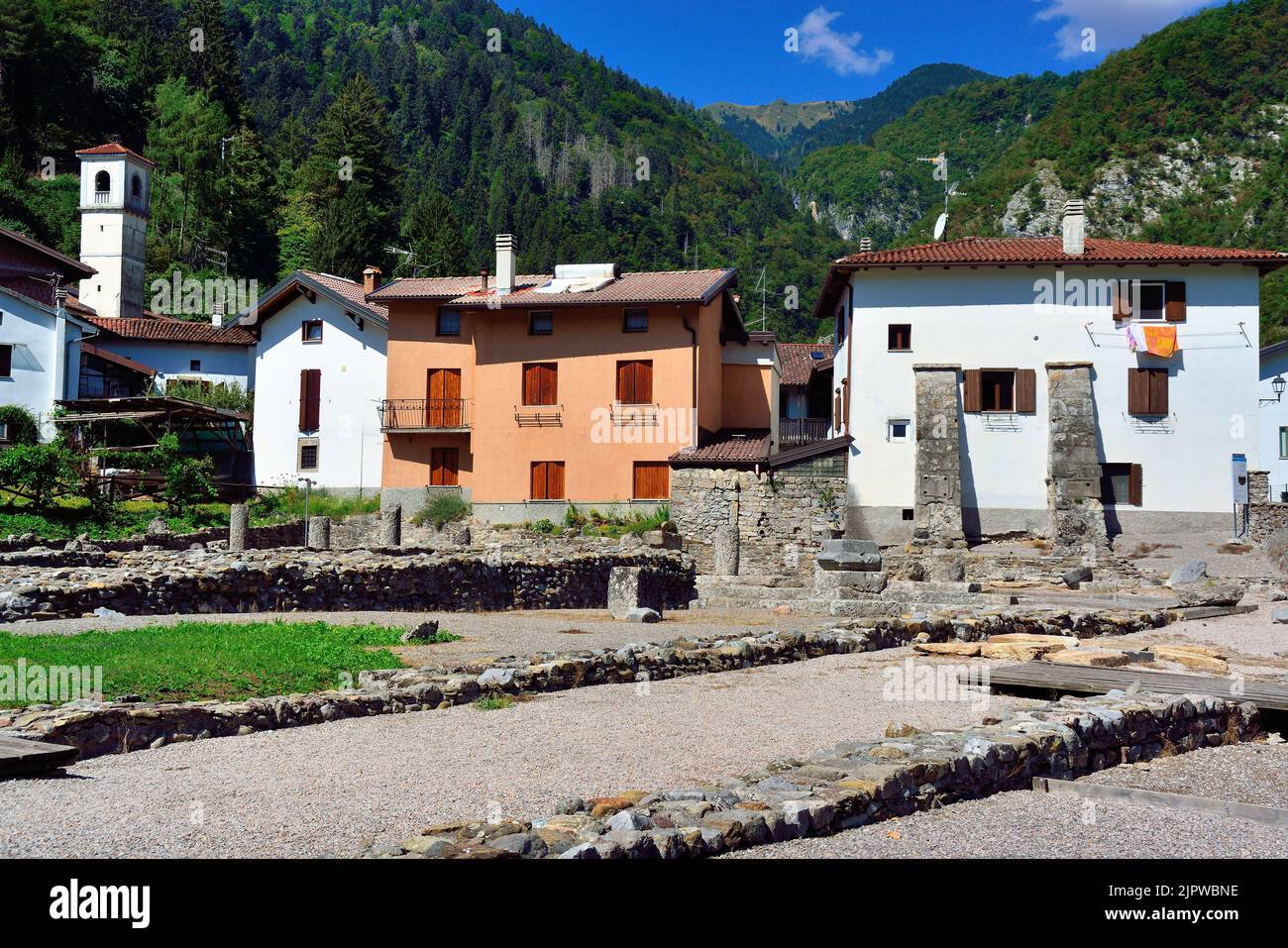 Zuglio, Friuli Venezia Giulia, Italy. The village of Zuglio is built on ...