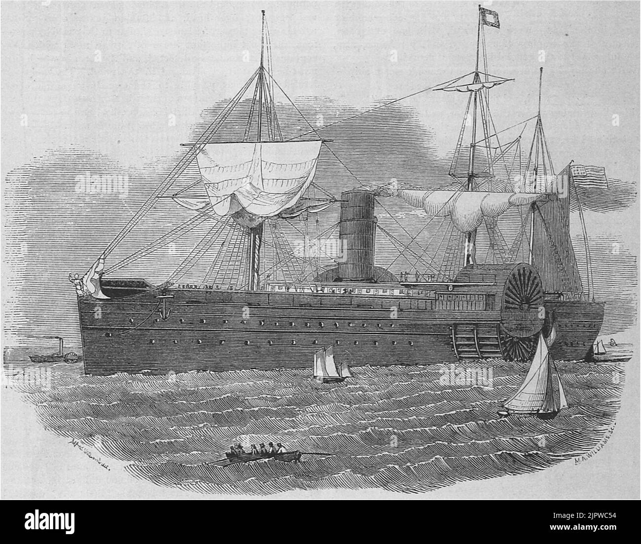 The United States Sail Steam-Ship 'Atlantic Stock Photo - Alamy