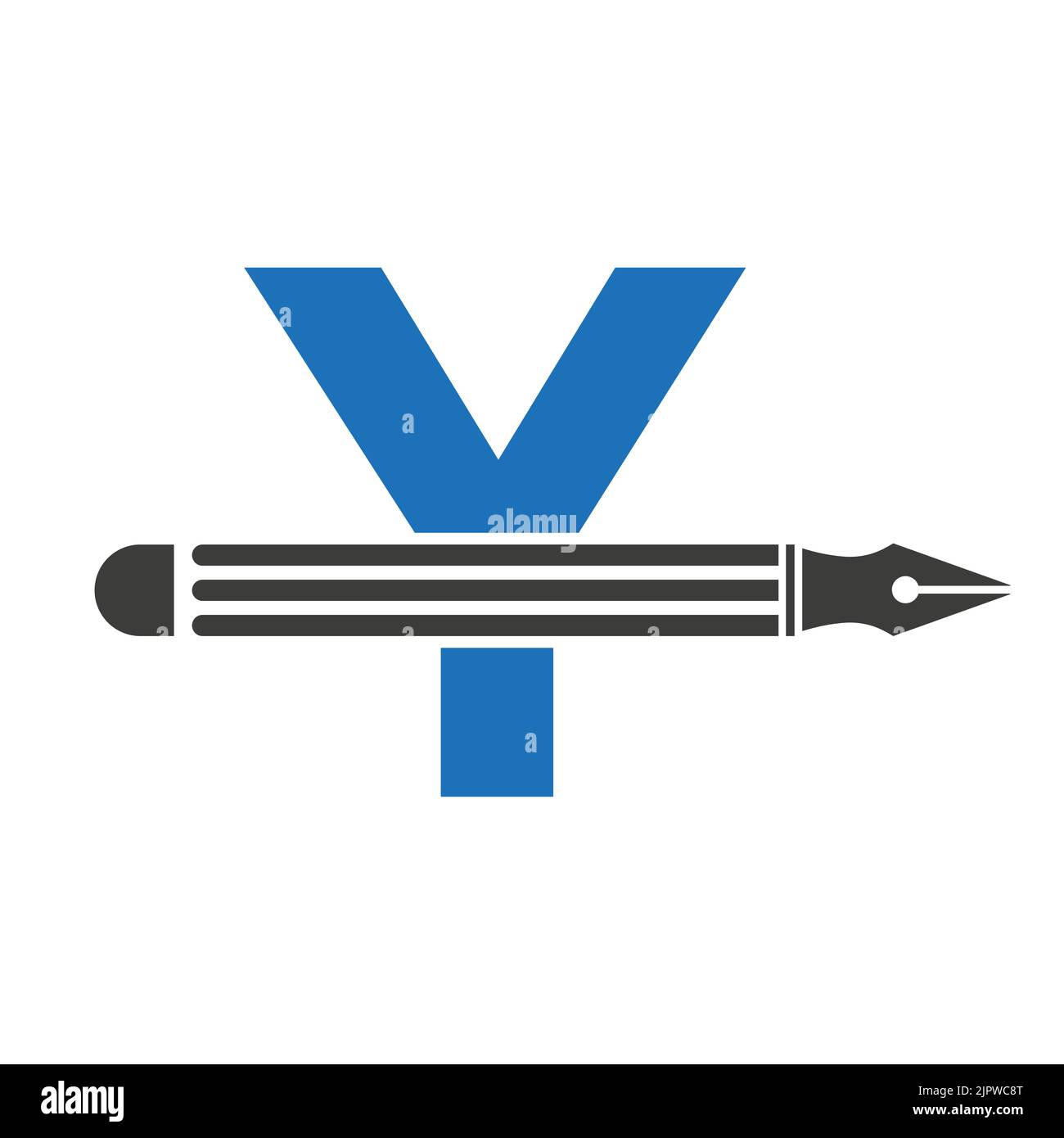 Letter Y with Pencil Logo Design Concept for Art Designer Logotype ...