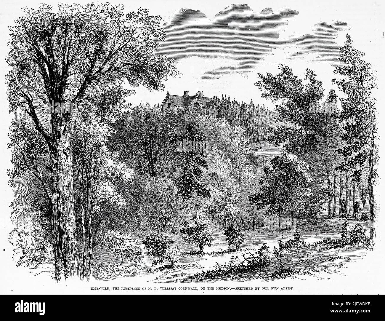 Idlewild, the residence of Nathaniel Parker Willis at Cornwall, on the Hudson River, New York ...