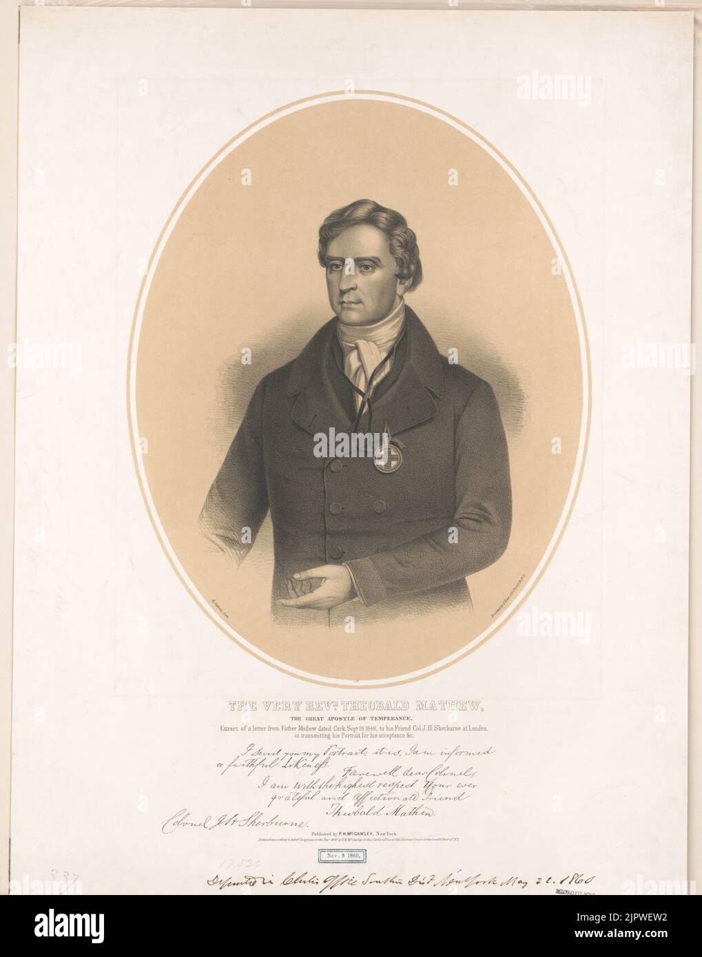 The very Revd. Theobald Mathew, the great apostle of Temperance Stock ...