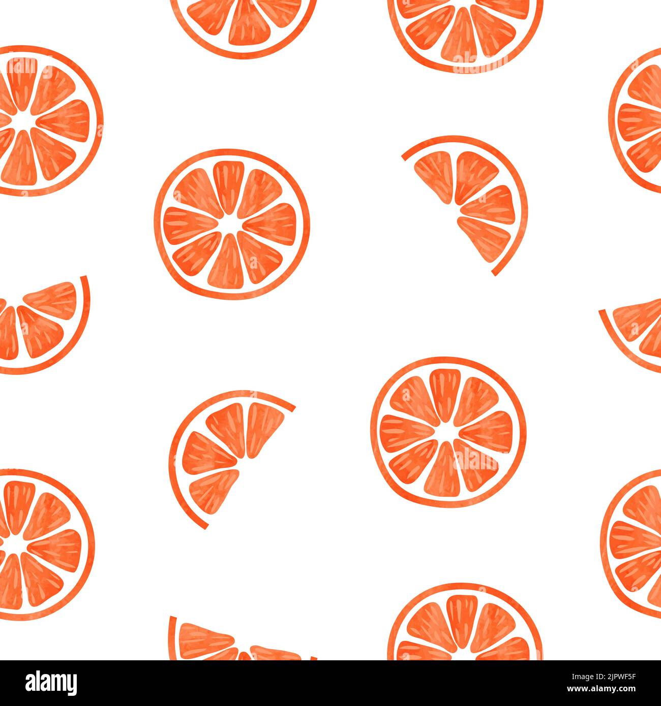Orange slices seamless pattern. Vector repeating background with ...