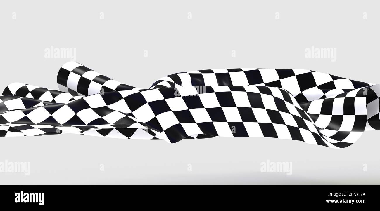 Vector illustration of flag of auto race, checkered black and white pattern of the finish flag ...