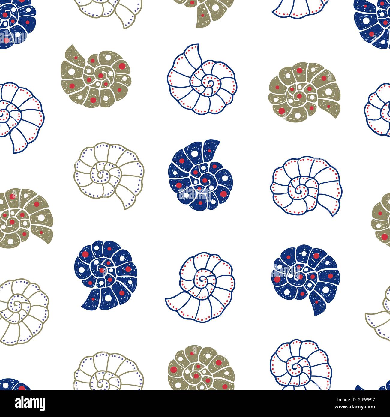 Seashells doodle hi-res stock photography and images - Alamy