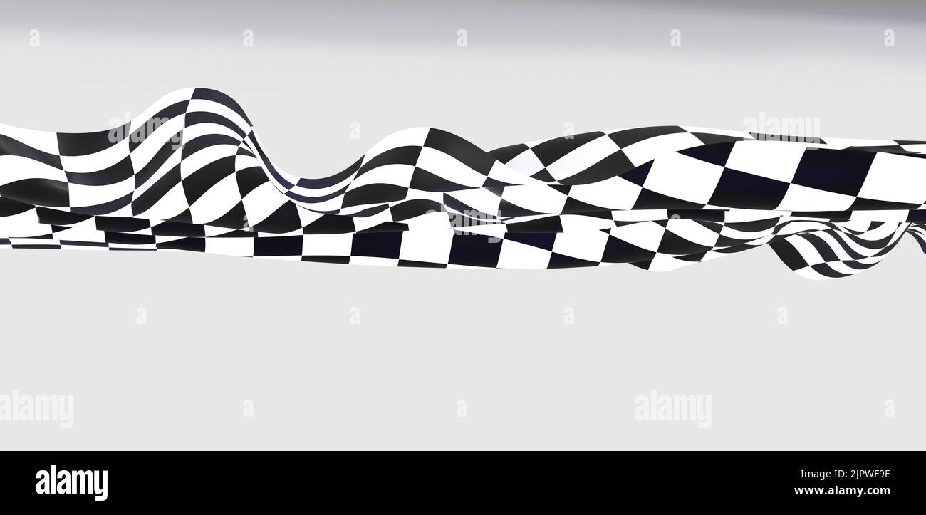 Vector illustration of flag of auto race, checkered black and white ...