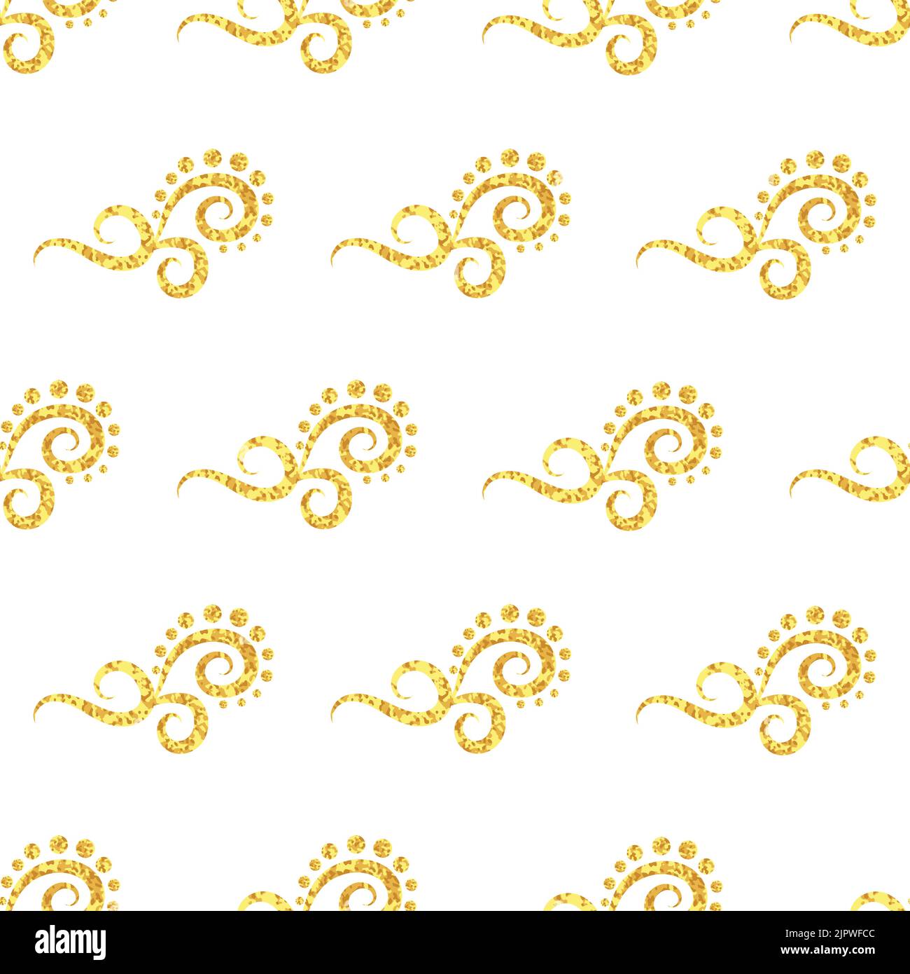 Sparkling seamless pattern. Vector background with golden swirl ...
