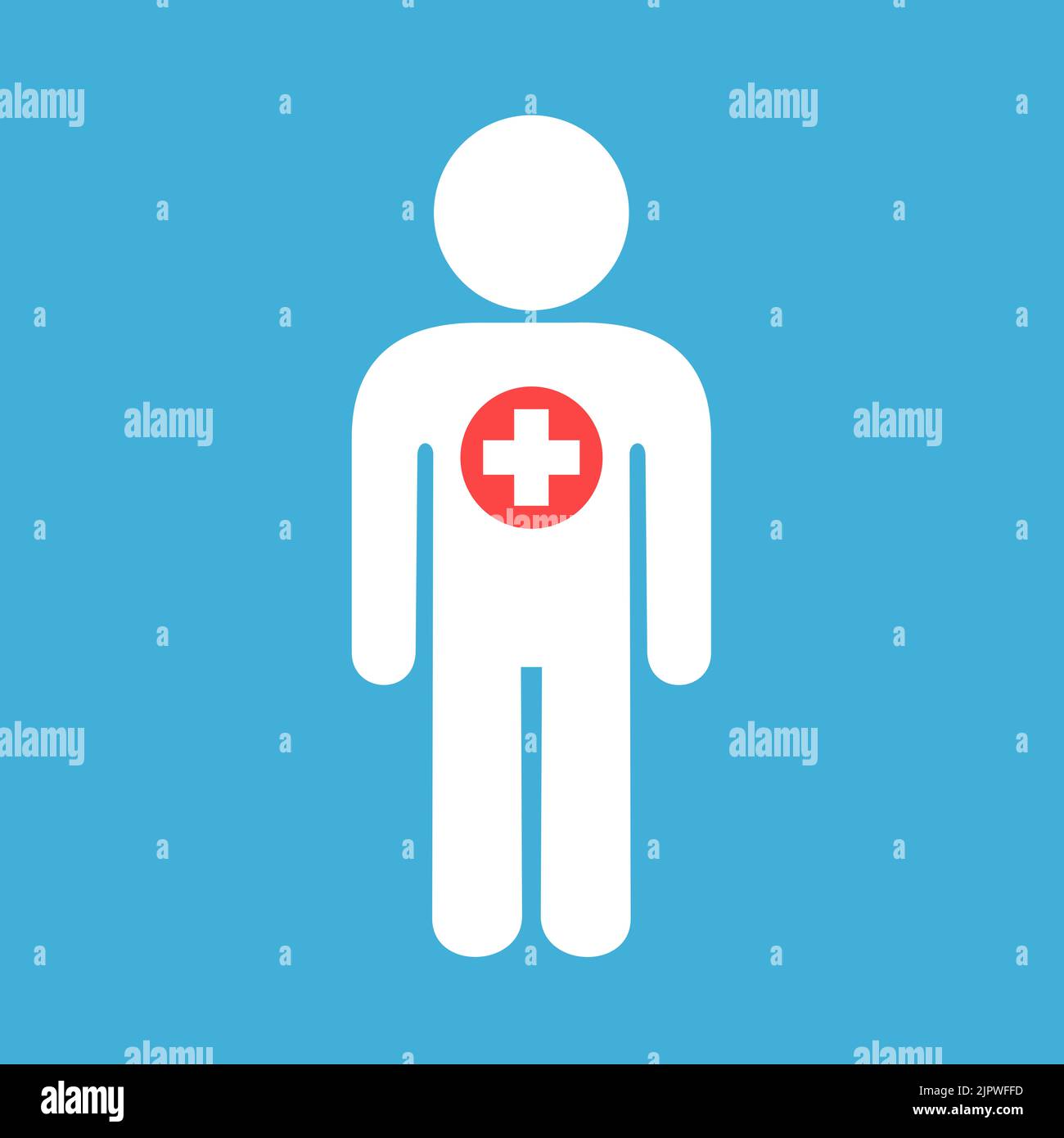 Medical doctor and medic - human and man with symbol of healthcare and ...