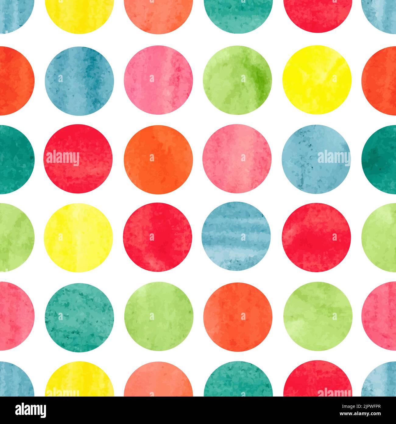 Watercolor colorful circles background. Polka dot seamless pattern ...
