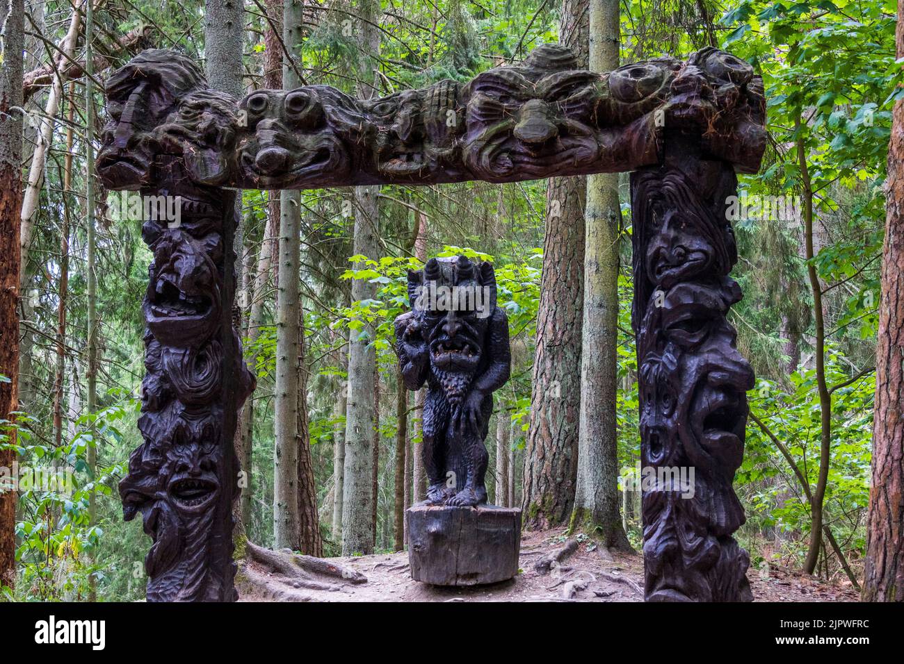 Wooden sculptures, Hill of Witches, Juodkrante, Curonian Spit ...