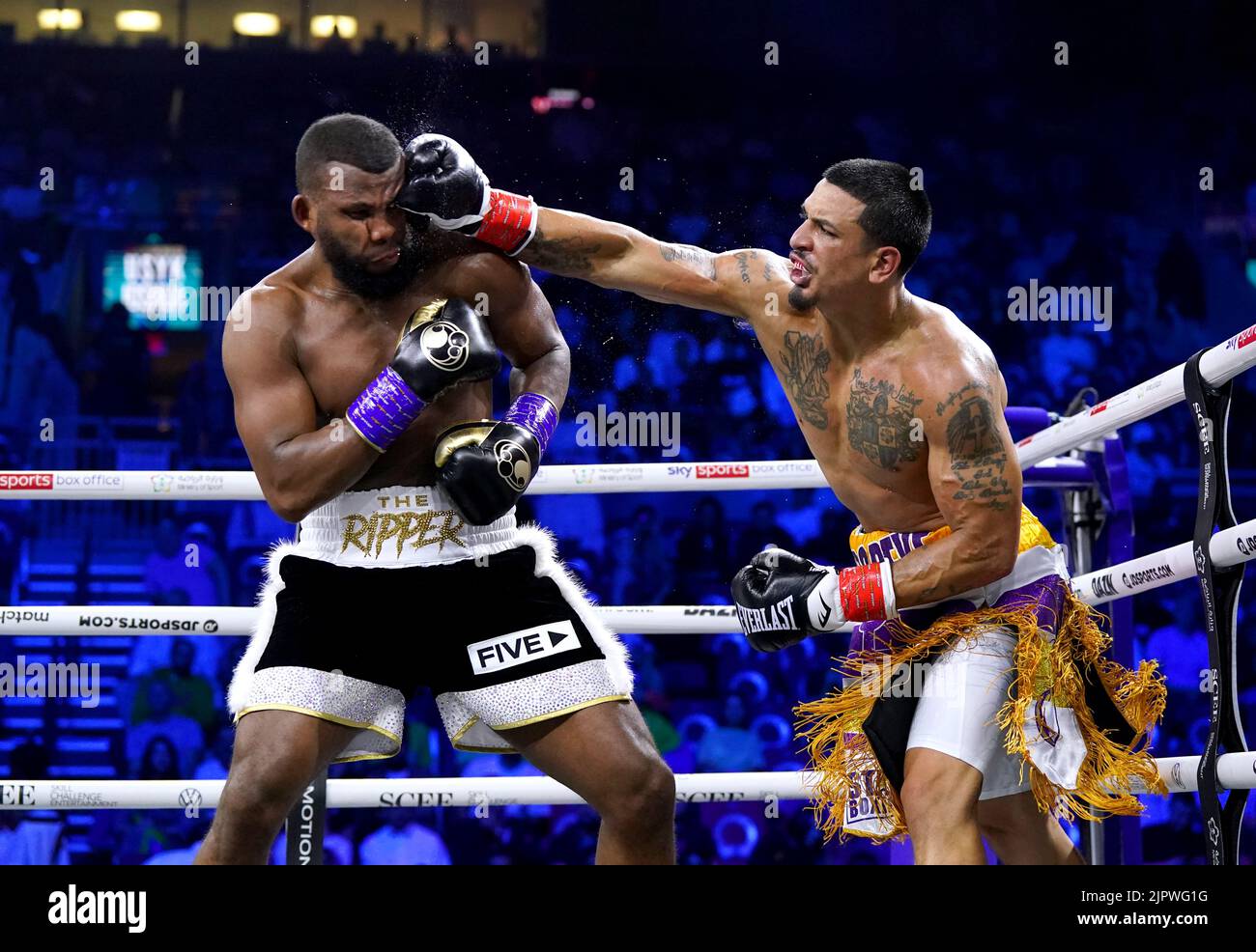 Richard Rivera (right) in action against Badou Jack during their ...