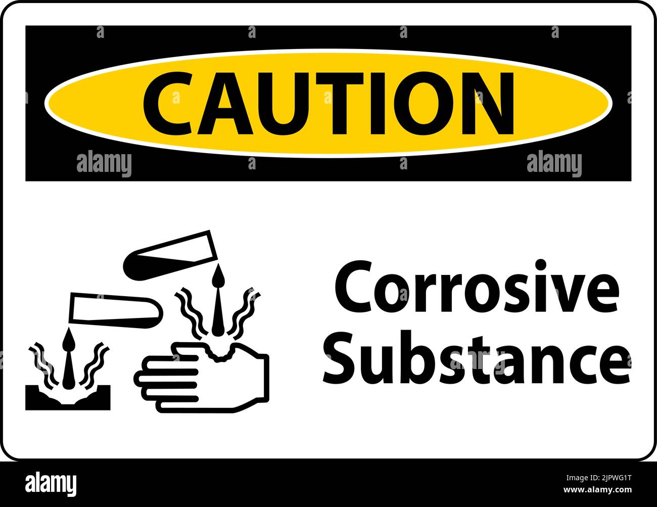 Caution Sign Corrosive Substance On White Background Stock Vector Image ...