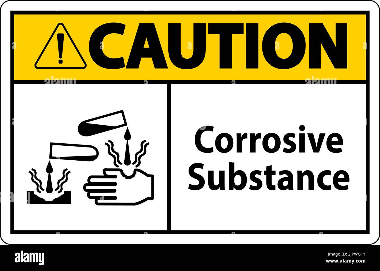 Caution Sign Corrosive Substance On White Background Stock Vector Image ...